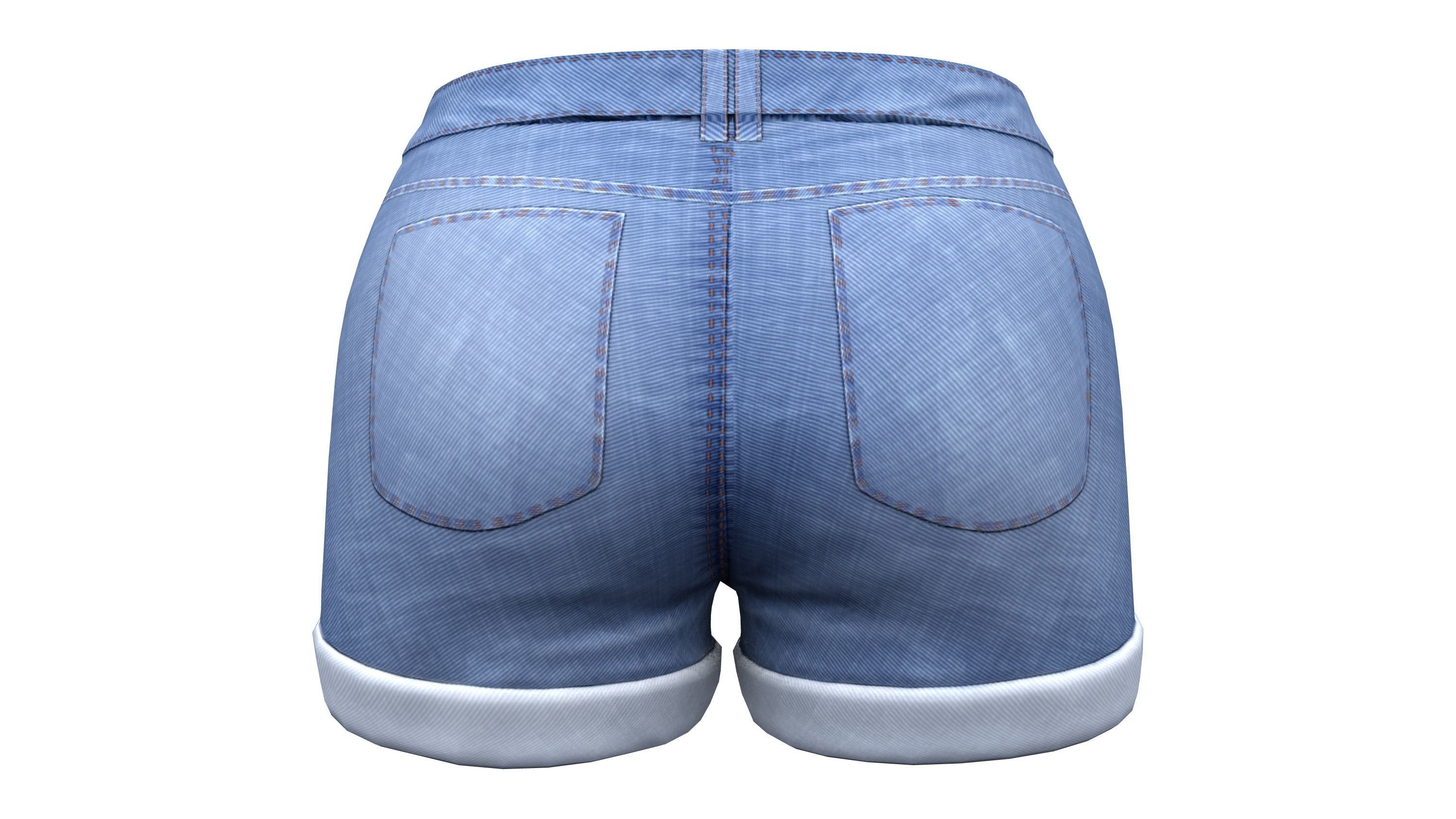 3D model Rolled Legs Mini Denim Shorts VR / AR / low-poly | CGTrader