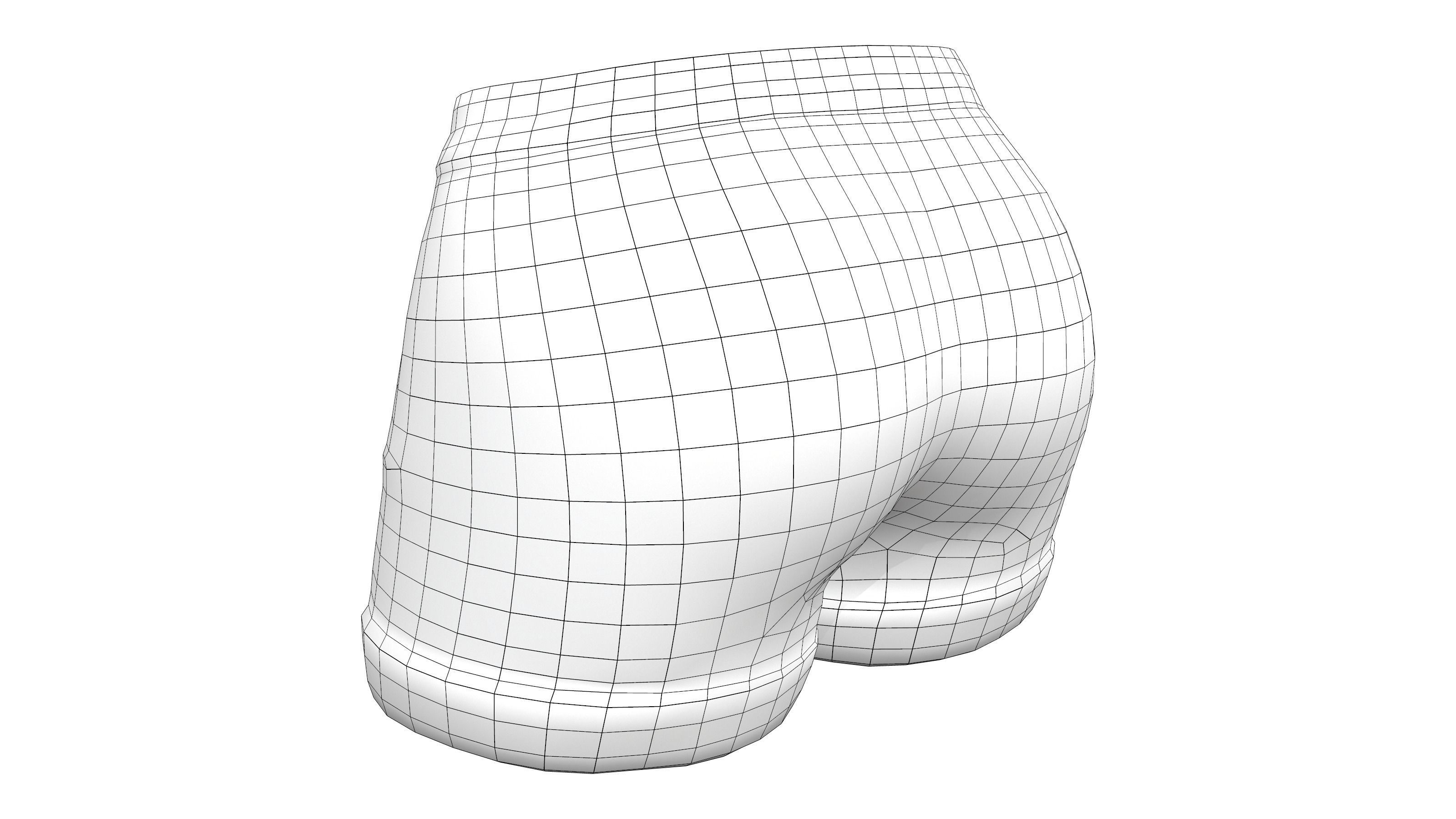3D model Rolled Legs Mini Denim Shorts VR / AR / low-poly | CGTrader