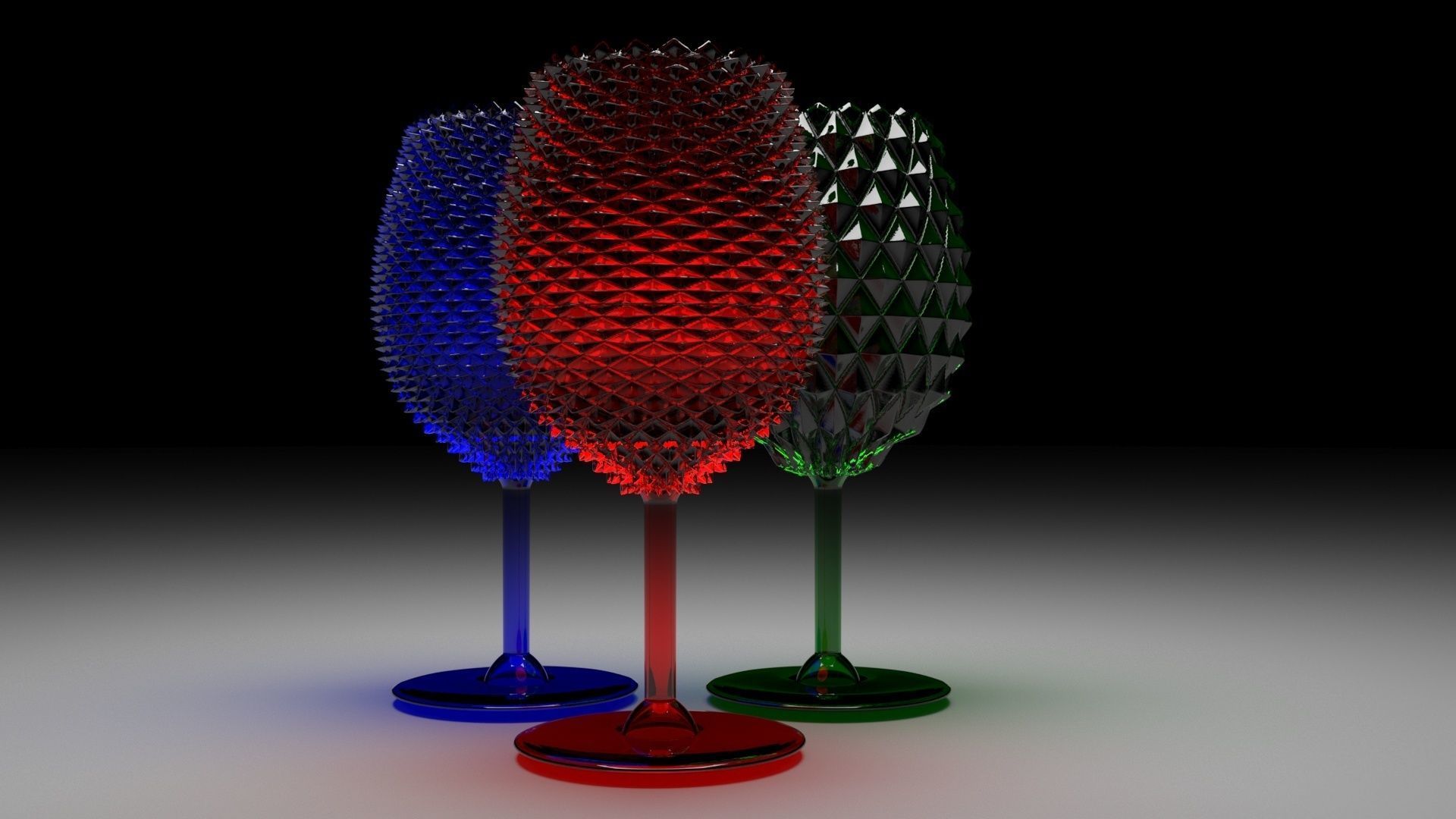Colored Crystal Glasses Set 3D model | CGTrader