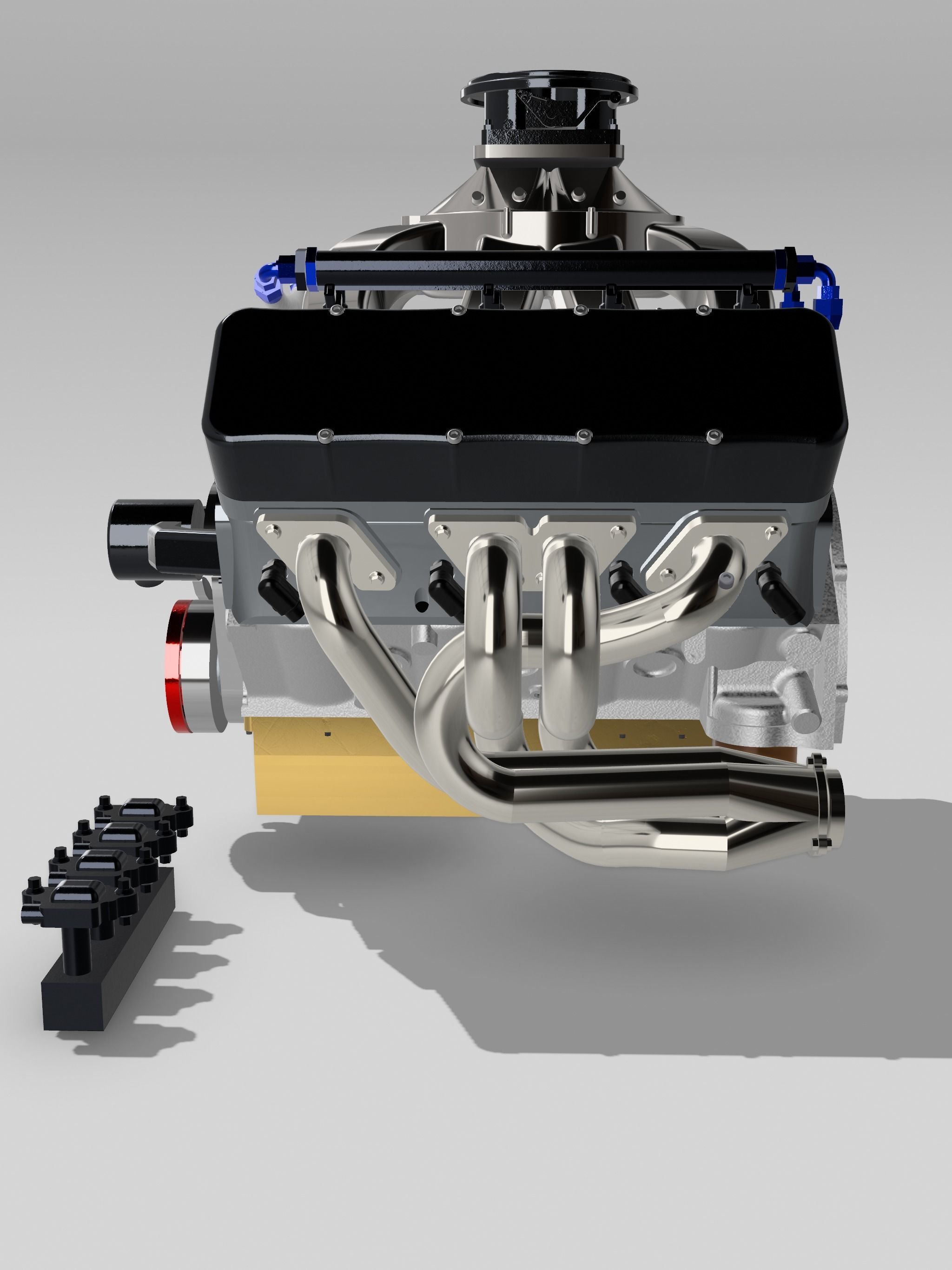 SBC Small Block Chev Drag Street 3 versions NA NOS Injected 3D model 3D ...