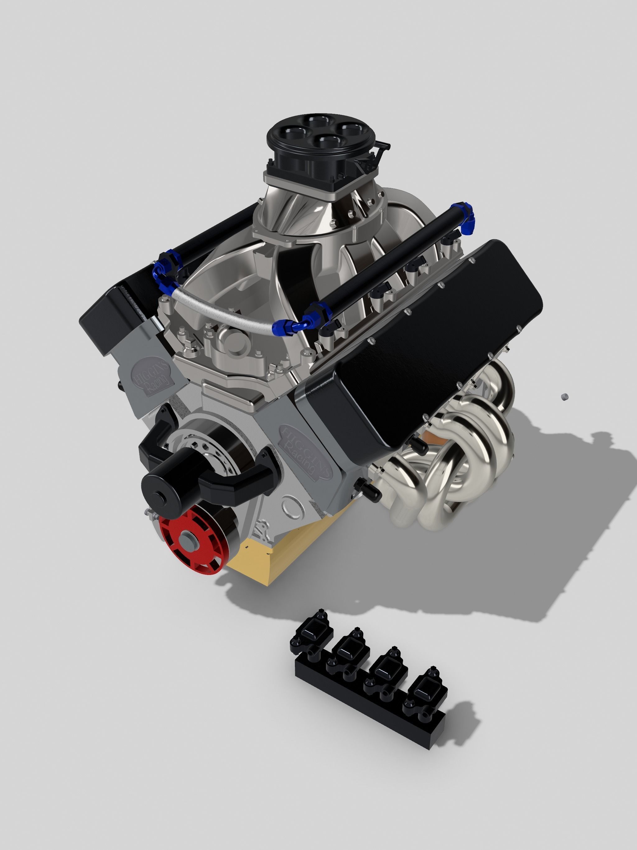 SBC Small Block Chev Drag Street 3 versions NA NOS Injected 3D model 3D ...