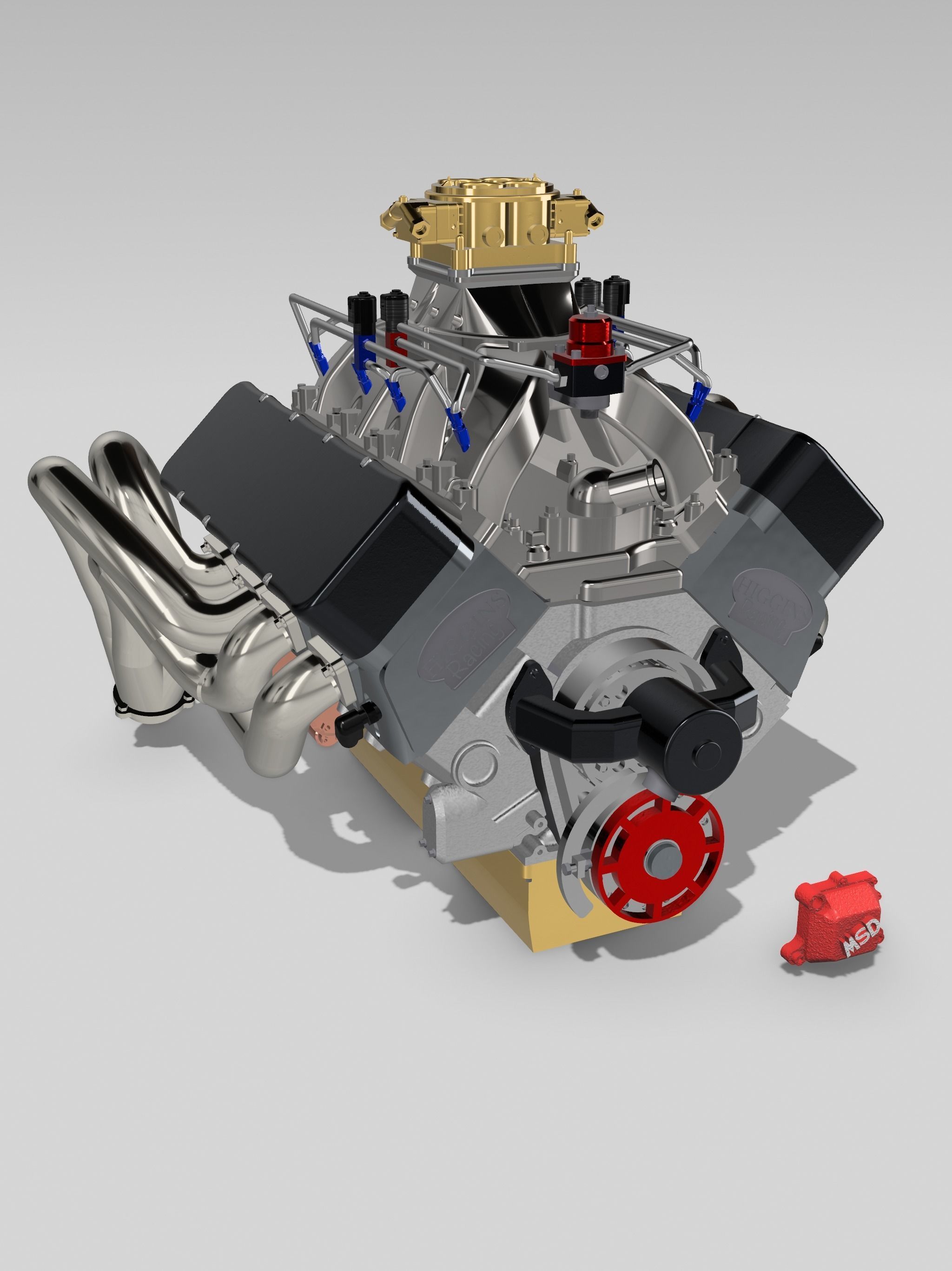 SBC Small Block Chev Drag Street 3 versions NA NOS Injected 3D model 3D ...