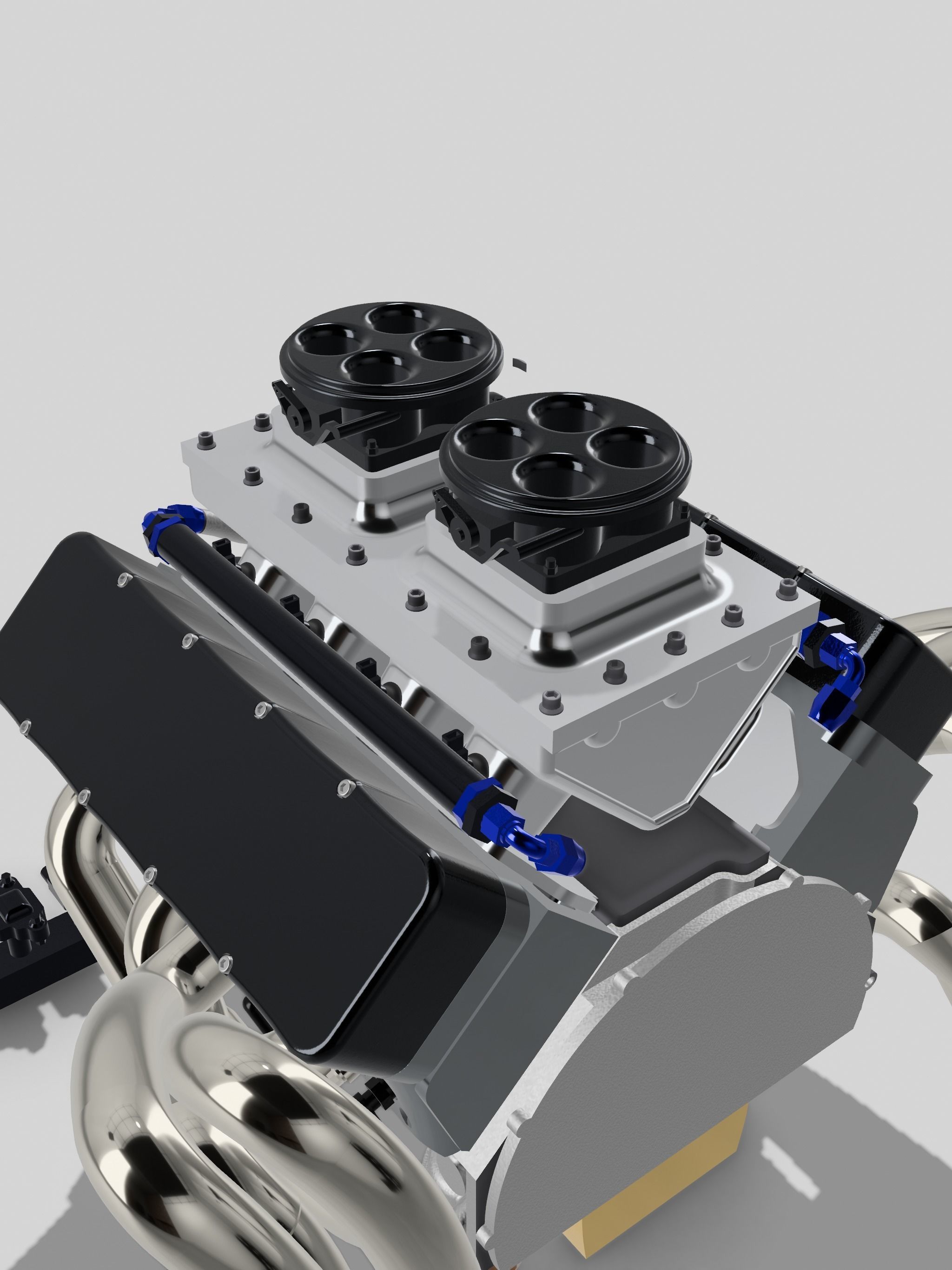 SBC Small Block Chev Drag Street 3 versions NA NOS Injected 3D model 3D ...