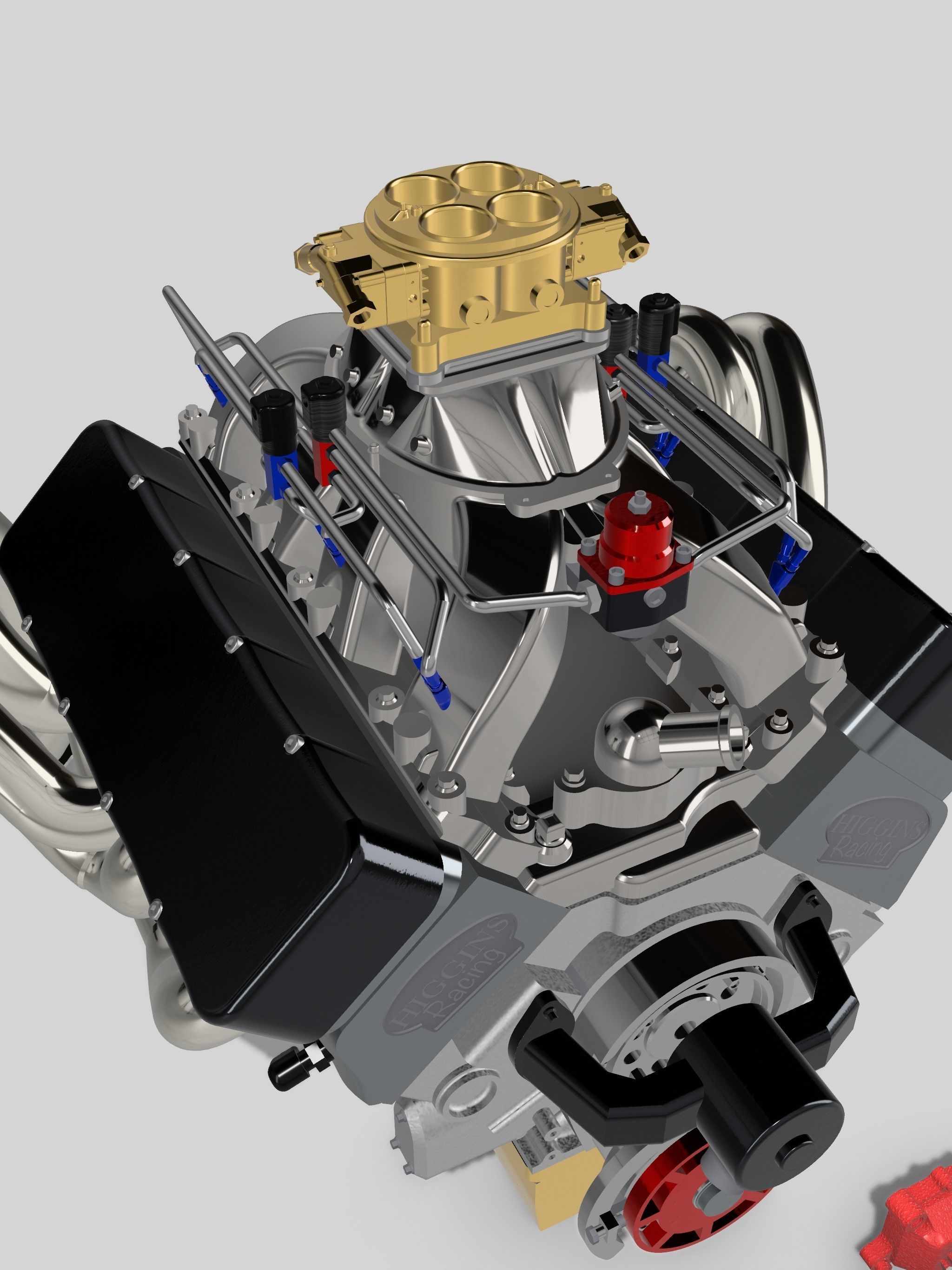 SBC Small Block Chev Drag Street 3 versions NA NOS Injected 3D model 3D ...