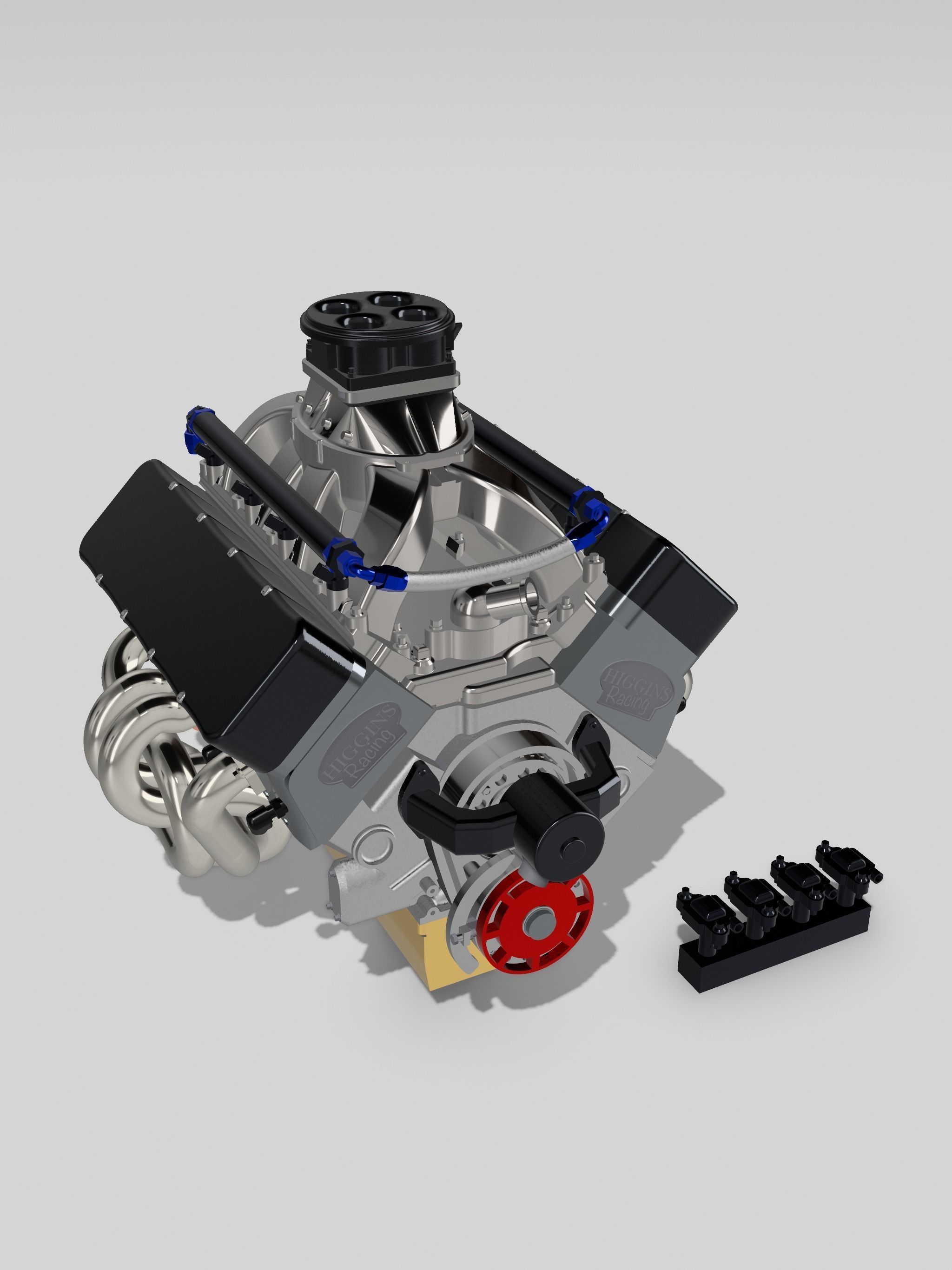 SBC Small Block Chev Drag Street 3 versions NA NOS Injected 3D model 3D ...