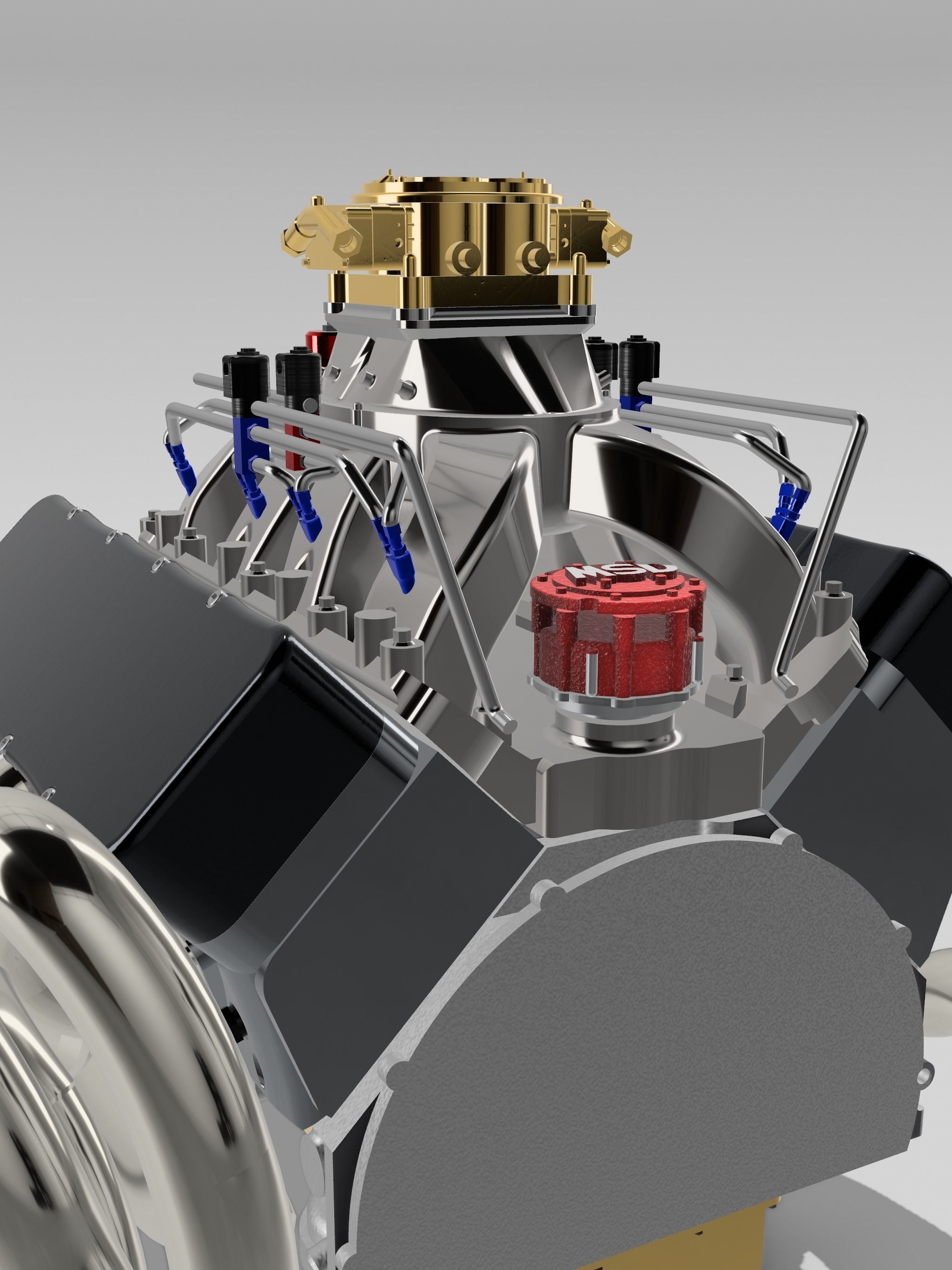 SBC Small Block Chev Drag Street 3 versions NA NOS Injected 3D model 3D ...