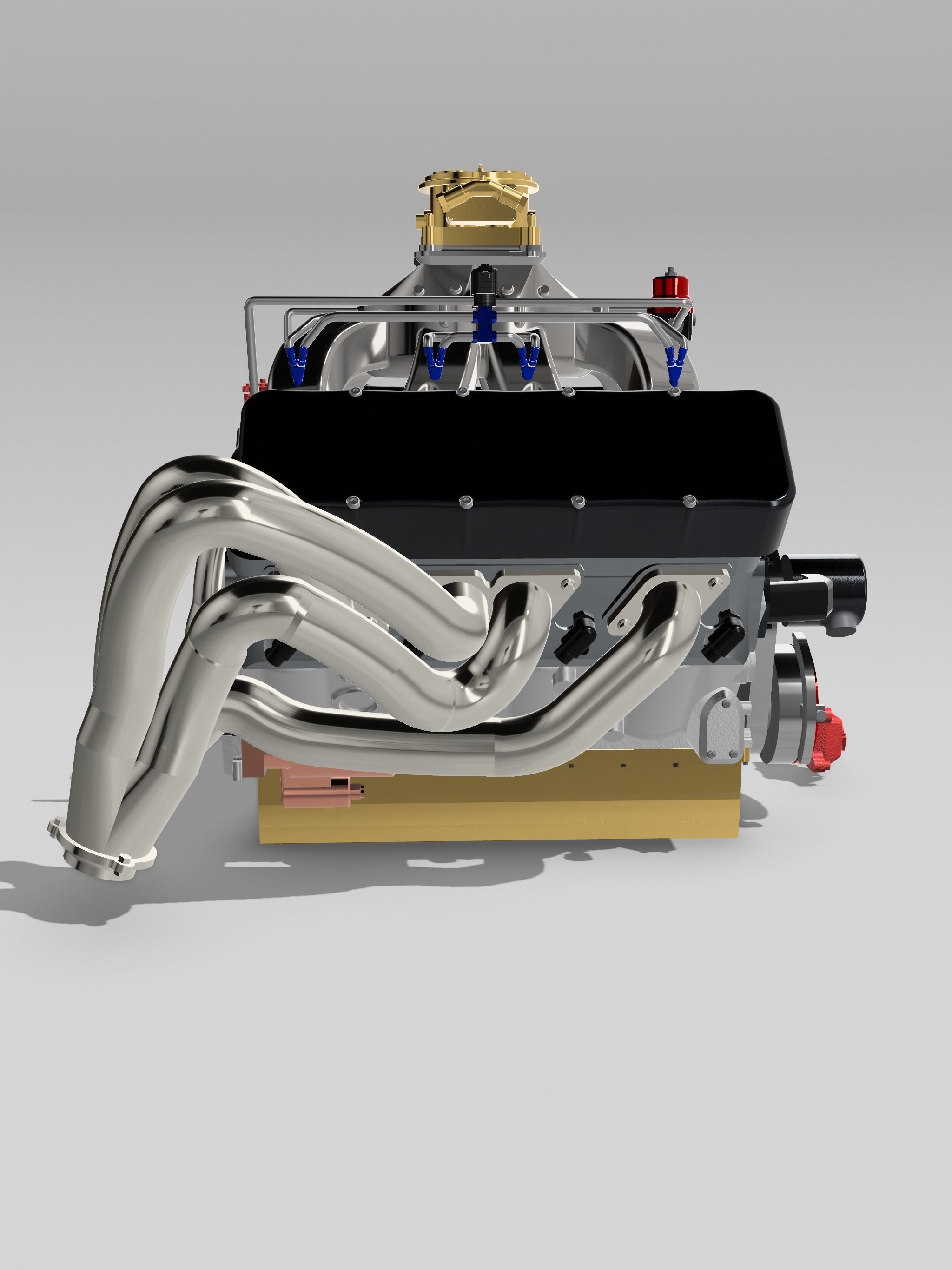 SBC Small Block Chev Drag Street 3 versions NA NOS Injected 3D model 3D ...