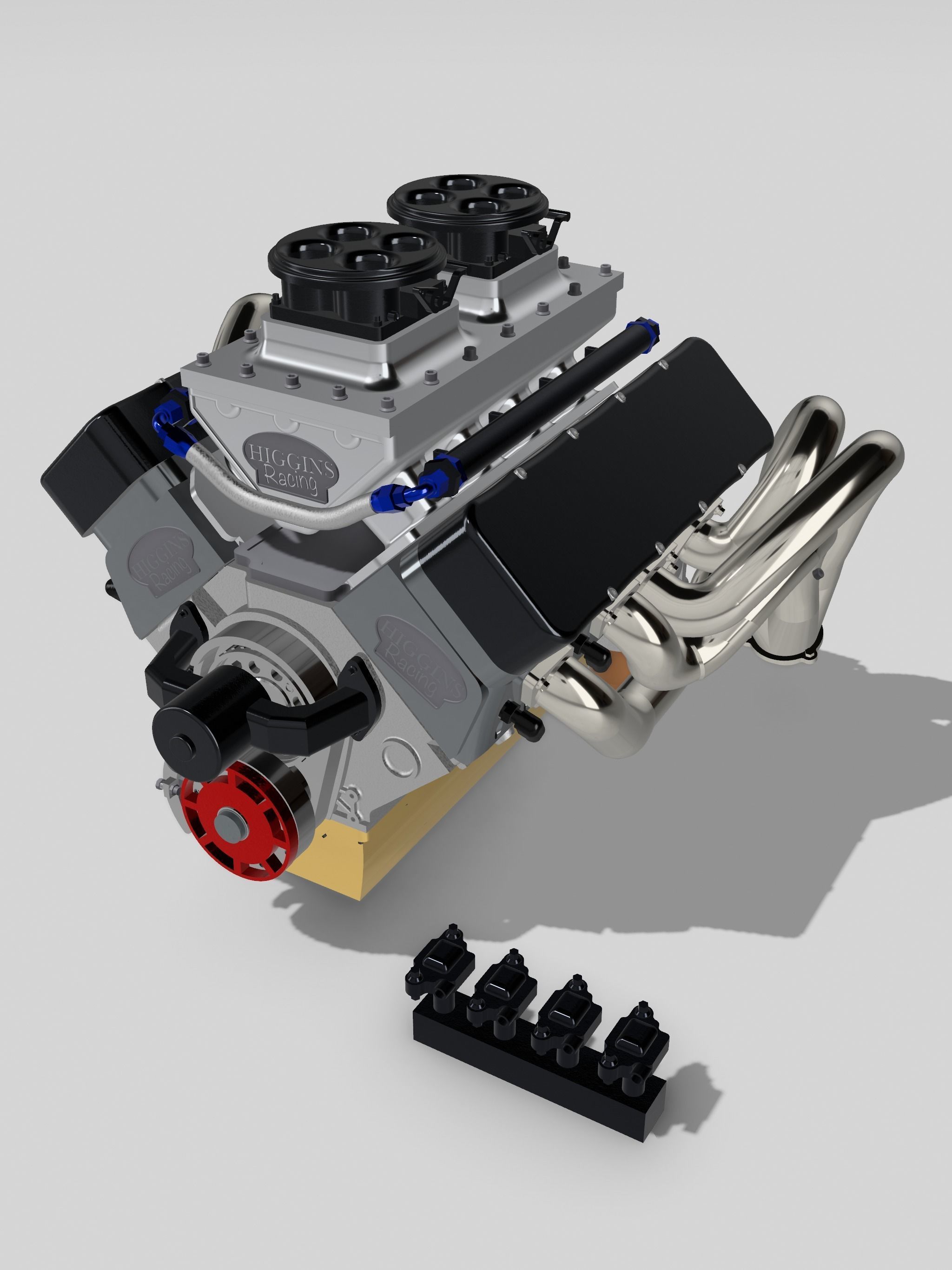 SBC Small Block Chev Drag Street 3 versions NA NOS Injected 3D model 3D ...