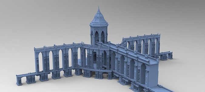 Steampunk Bridge Medieval 1 3D model | CGTrader