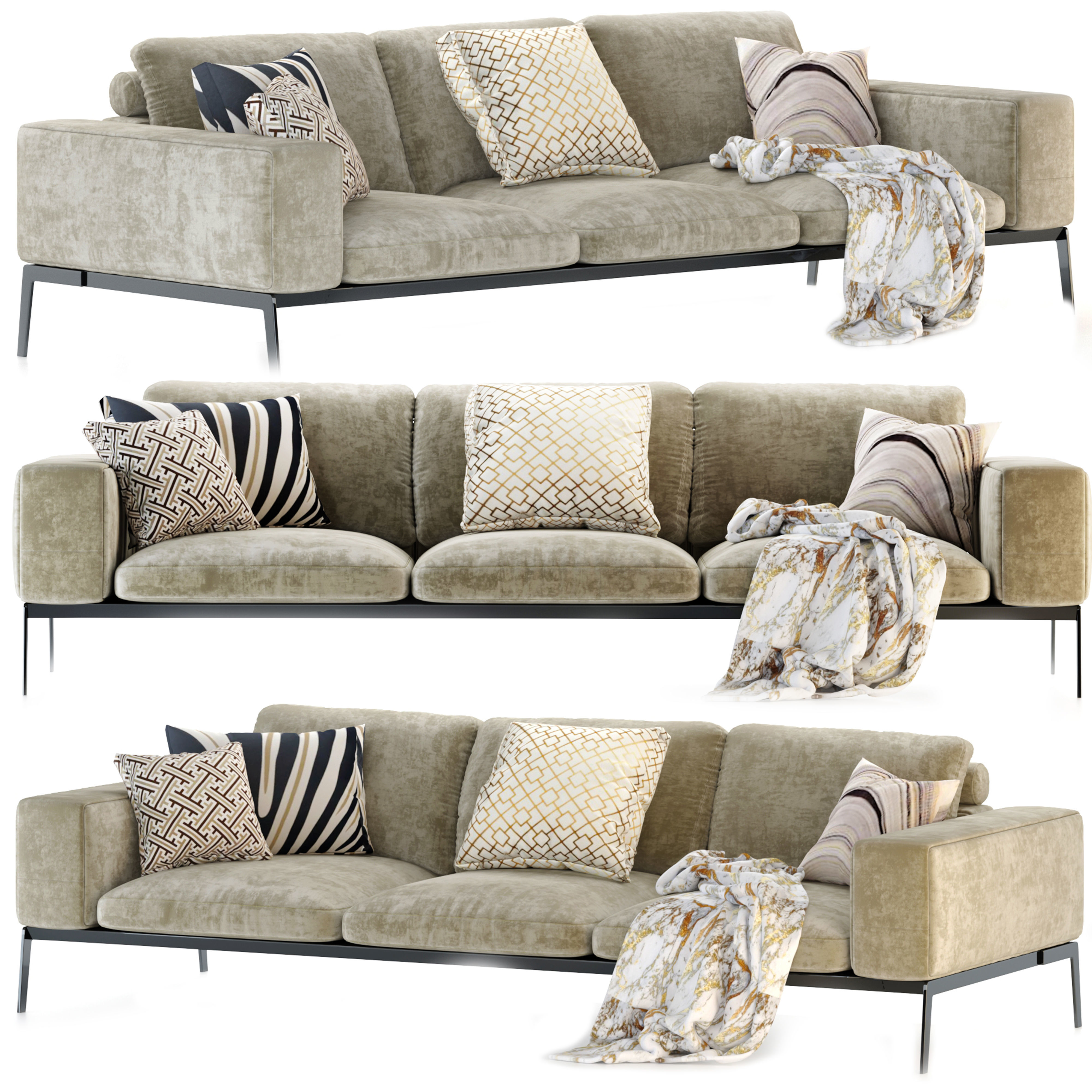 Sofa Lifesteel Flexform 3D model | CGTrader