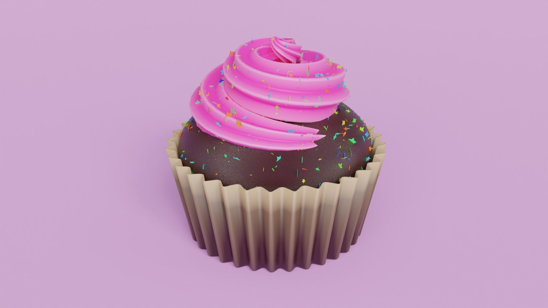 3D model 3d Cupcake model three chocolate cupcakes VR / AR / low-poly ...