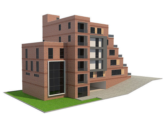 Brick Building 2 3D model | CGTrader