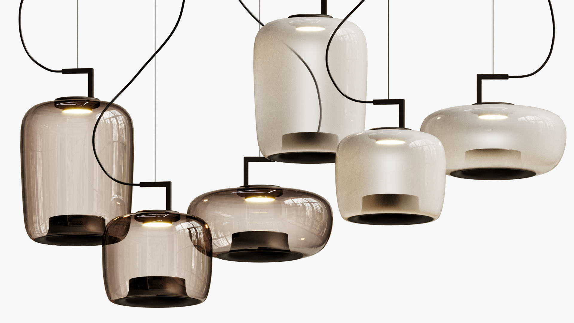 Brokis Brokisled Glass Pendant Lamp Double 3D model | CGTrader