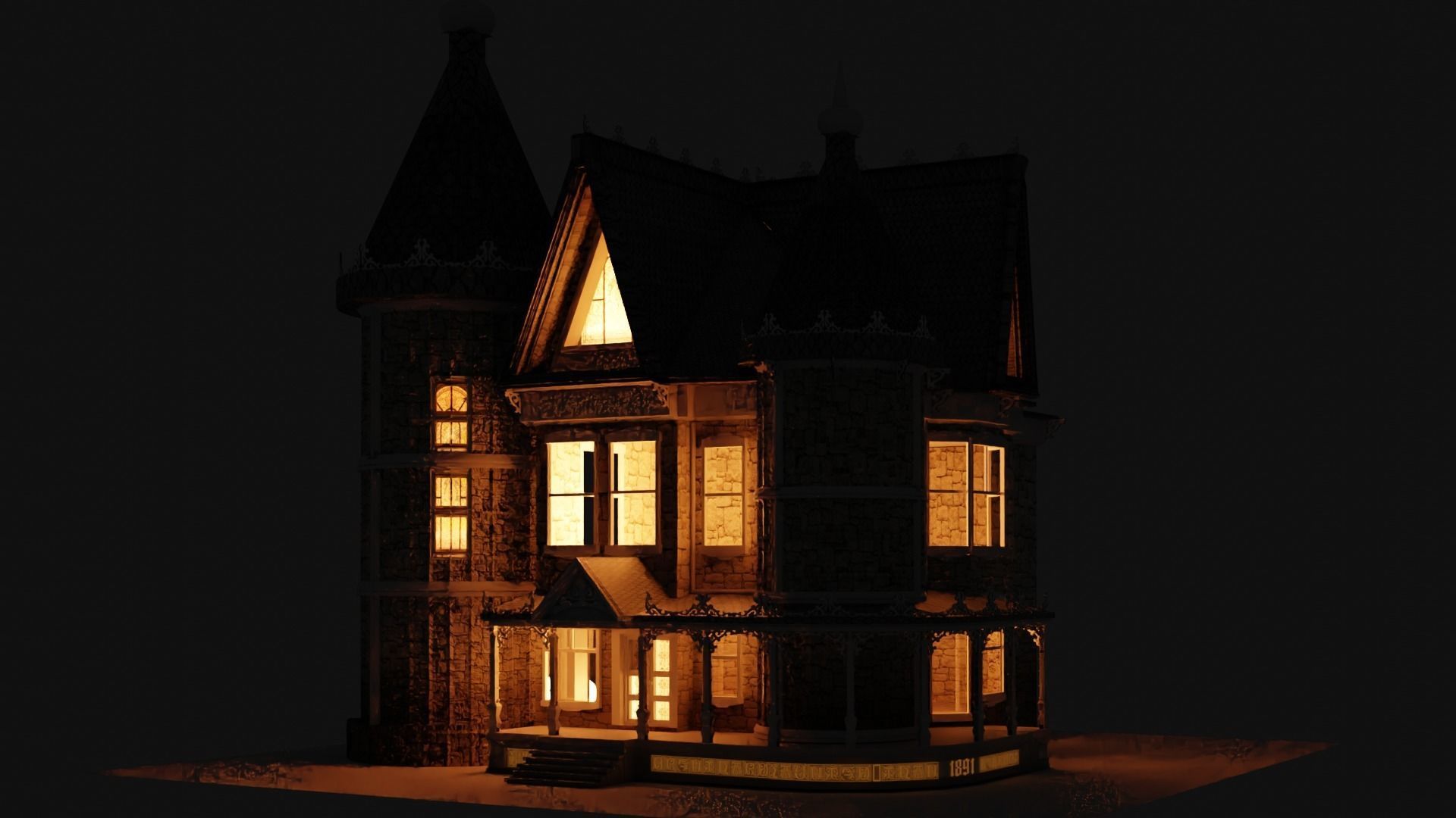 Bridgefort Haunted Houses 3D model | CGTrader