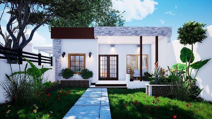 Small villa house 3D model | CGTrader