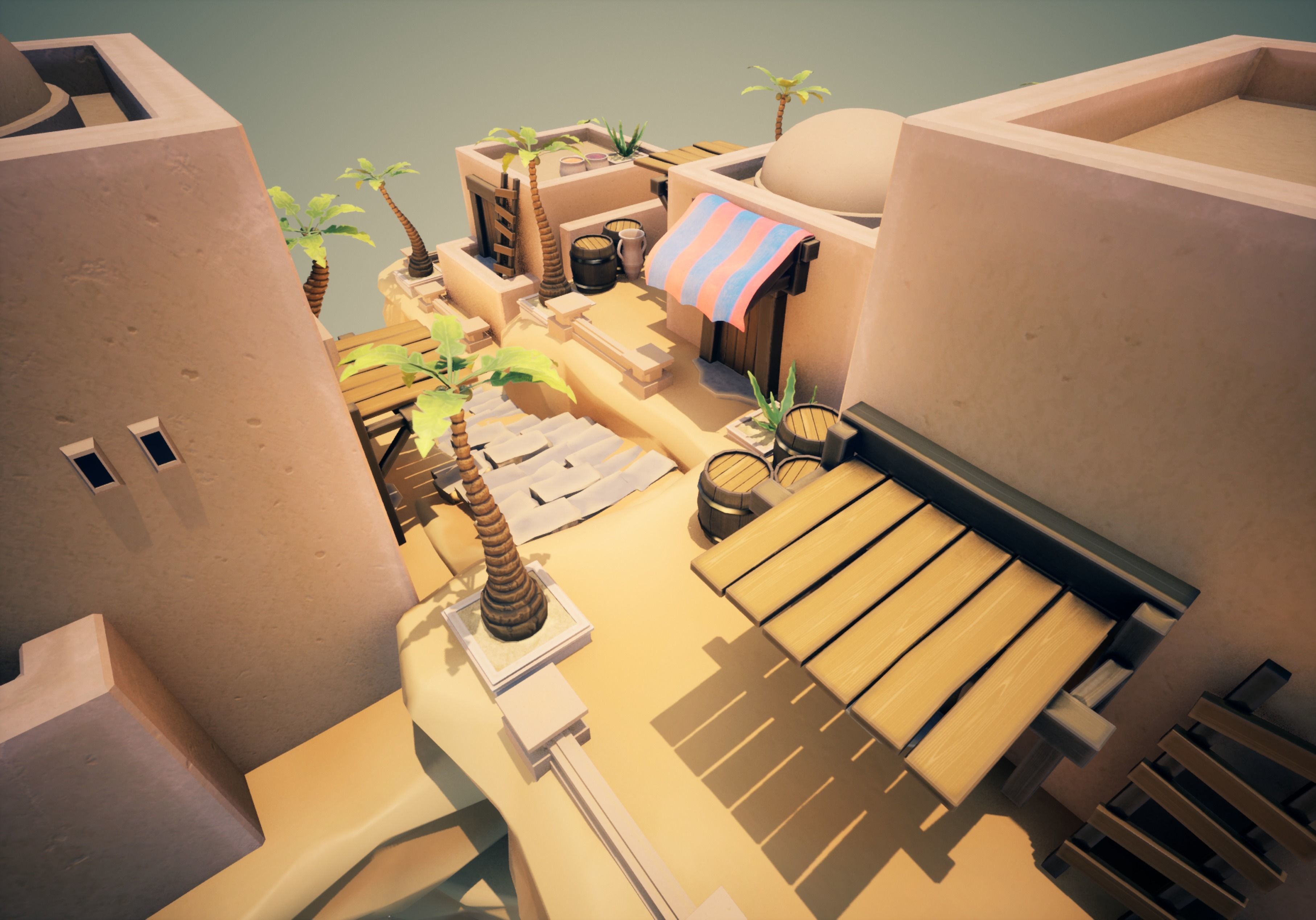 3D model Stylized Desert Town Environment Modular Pack VR / AR / low ...