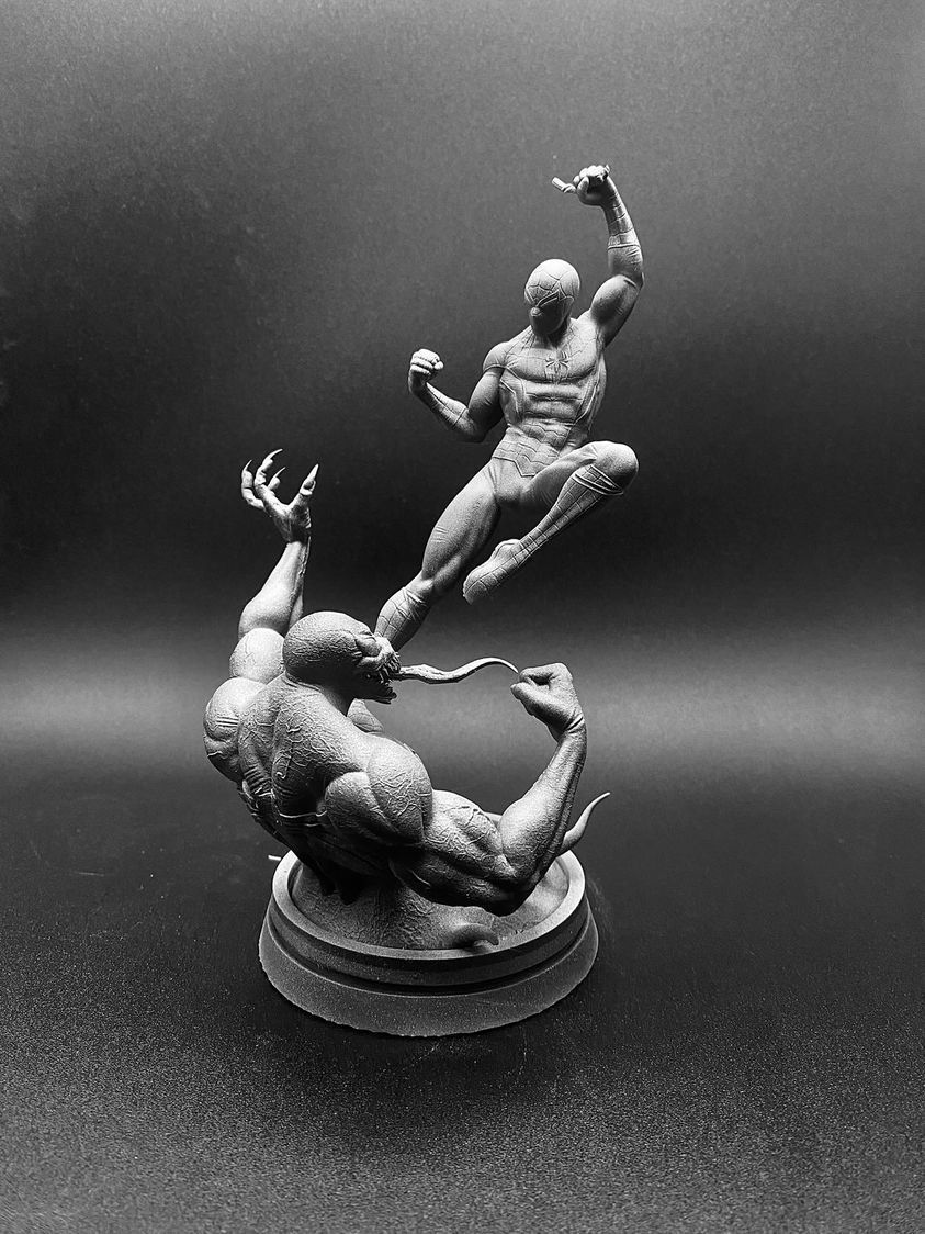 Fan Art Spiderman Vs Venom - Statue 3D model 3D printable | CGTrader