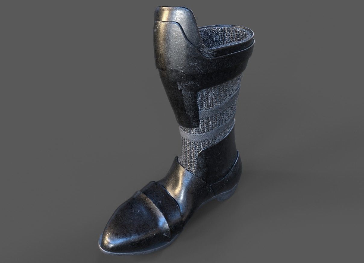 3D model Black steel knight mediaval boots VR / AR / low-poly | CGTrader