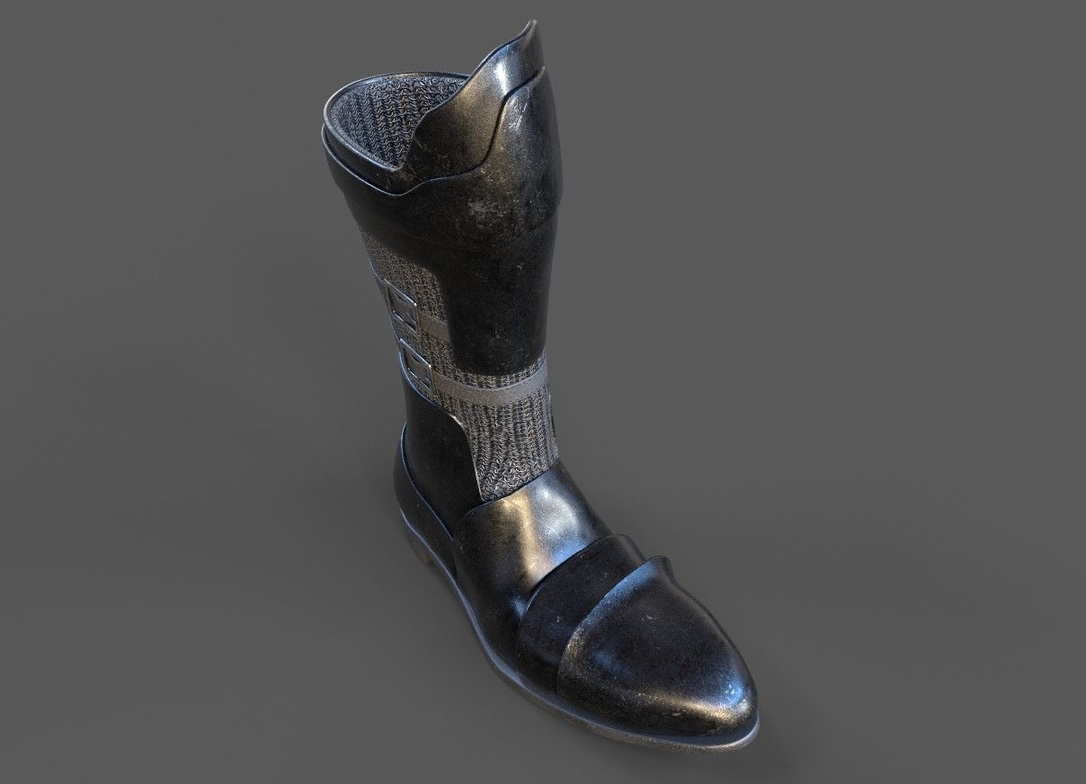 3D model Black steel knight mediaval boots VR / AR / low-poly | CGTrader