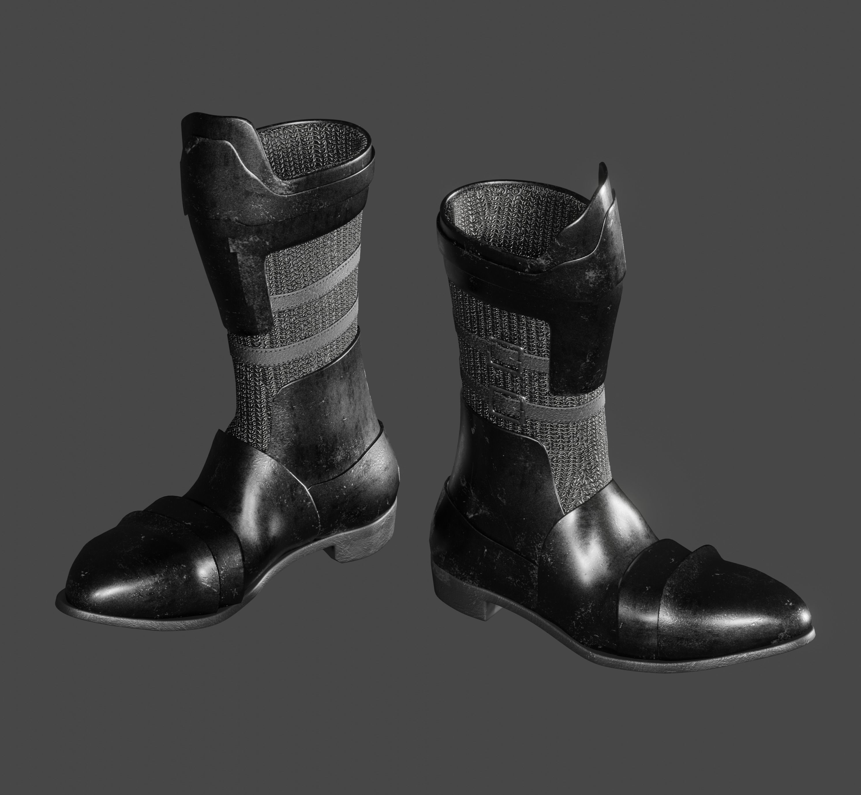 3D model Black steel knight mediaval boots VR / AR / low-poly | CGTrader