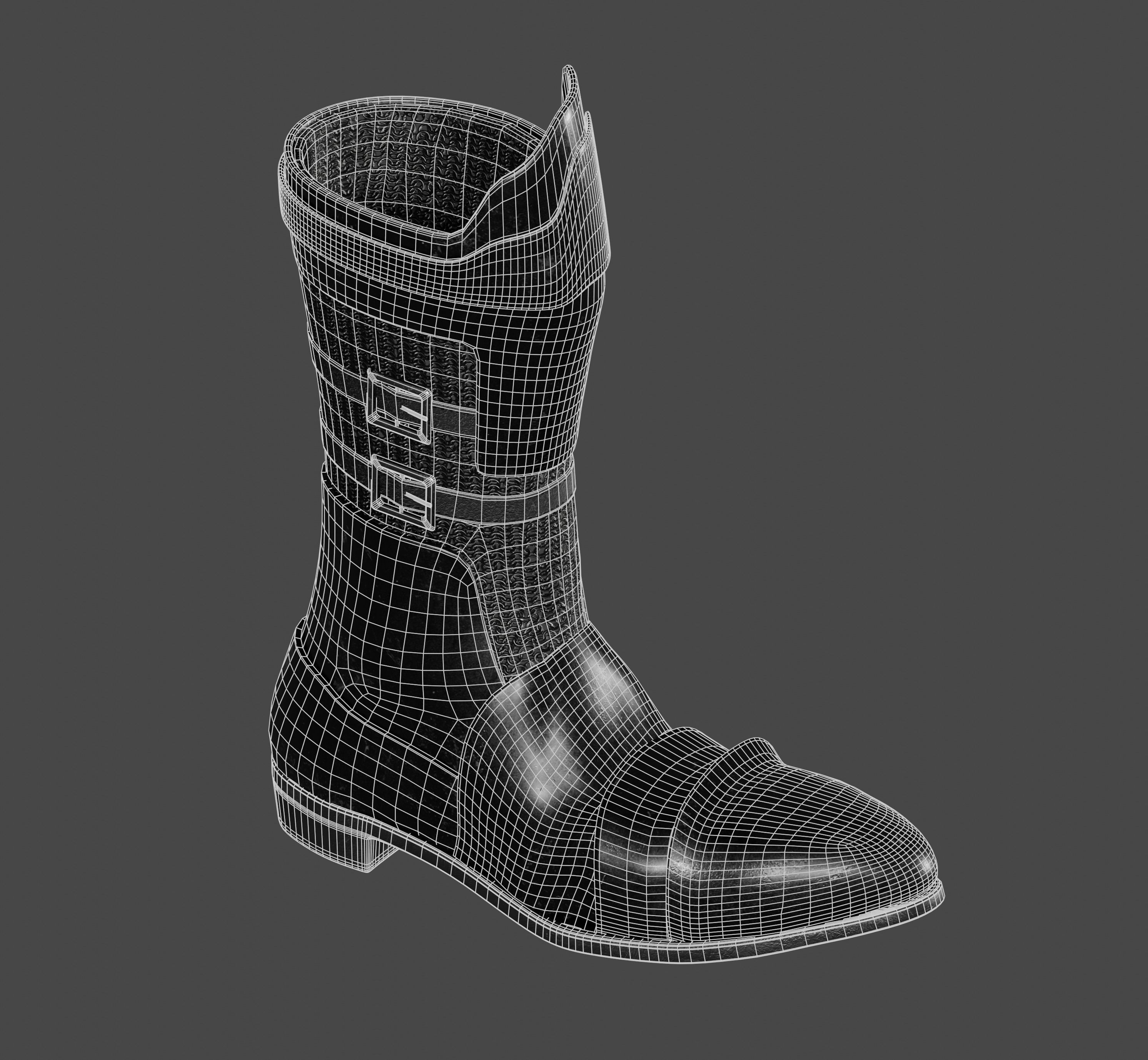 3D model Black steel knight mediaval boots VR / AR / low-poly | CGTrader