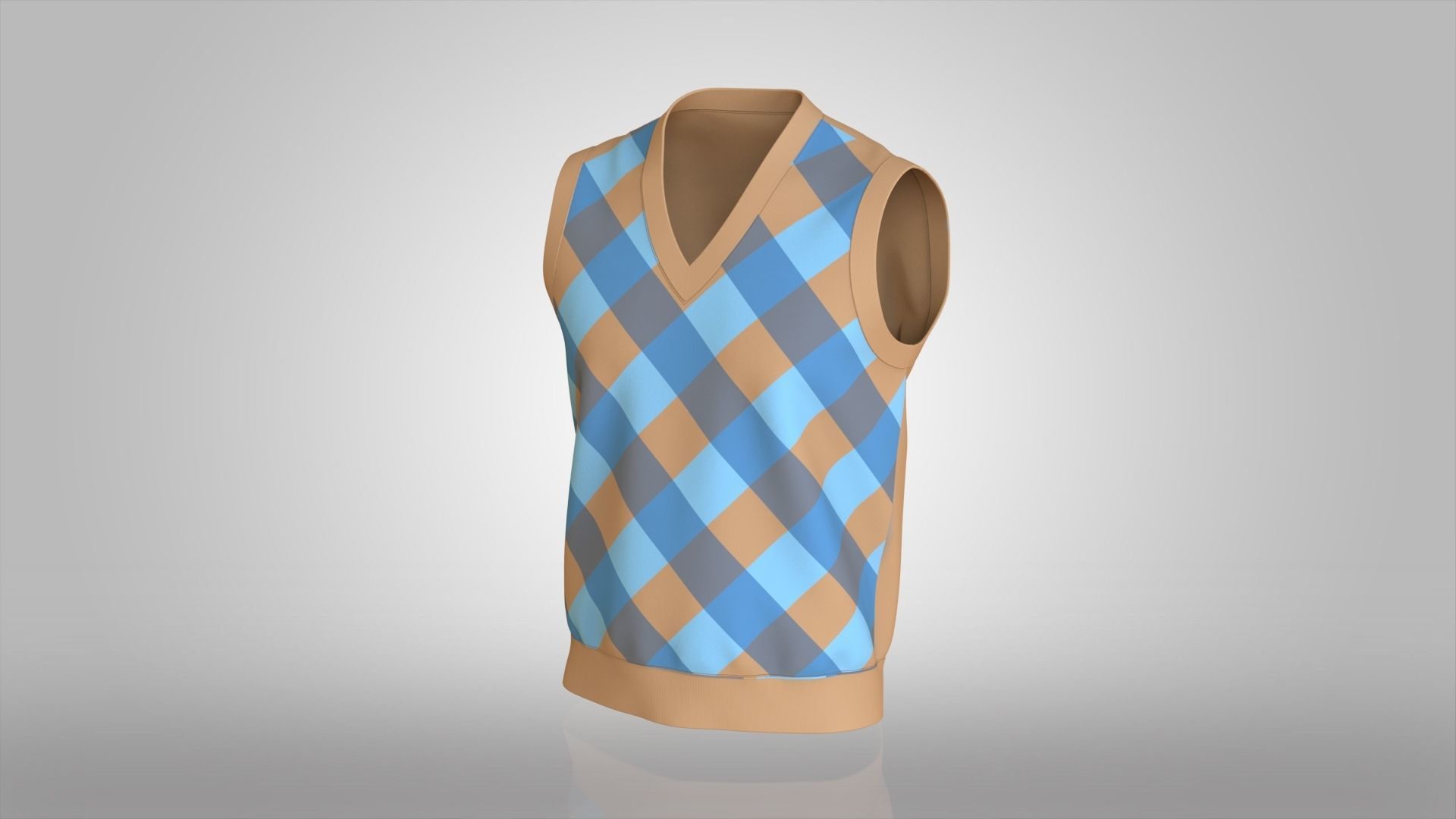 V-Neck Knitted Vest 3D model | CGTrader