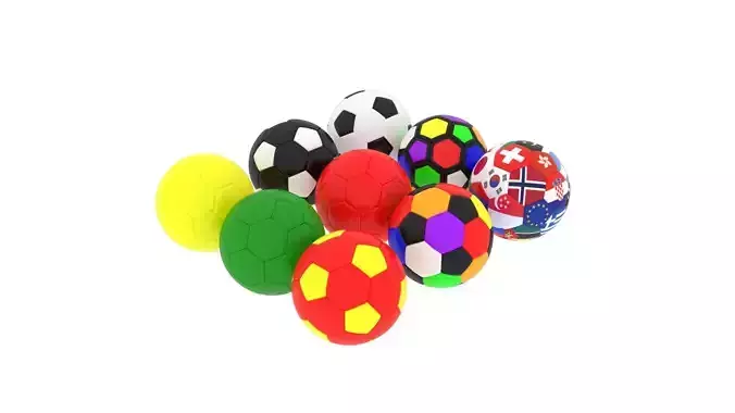 Soccer Balls Set 3D model | CGTrader