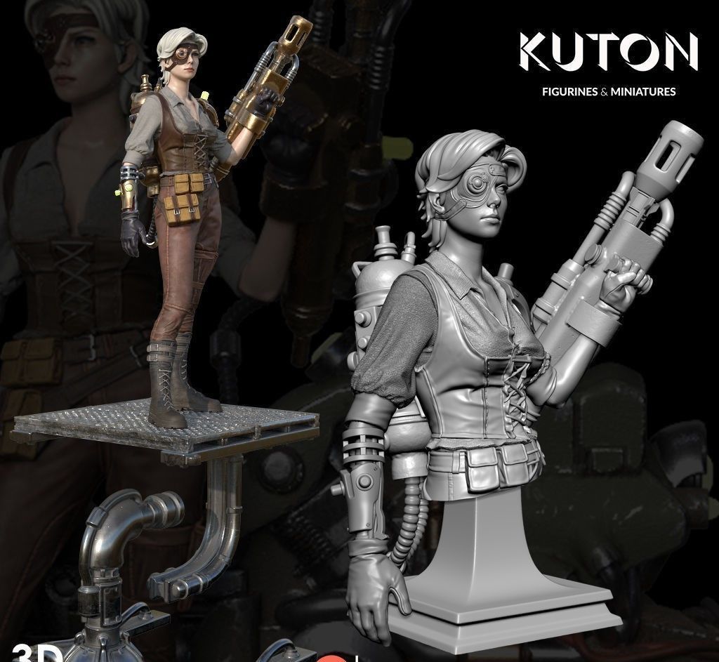 VIOLA kuton figure with motorcycle 3D model 3D printable | CGTrader