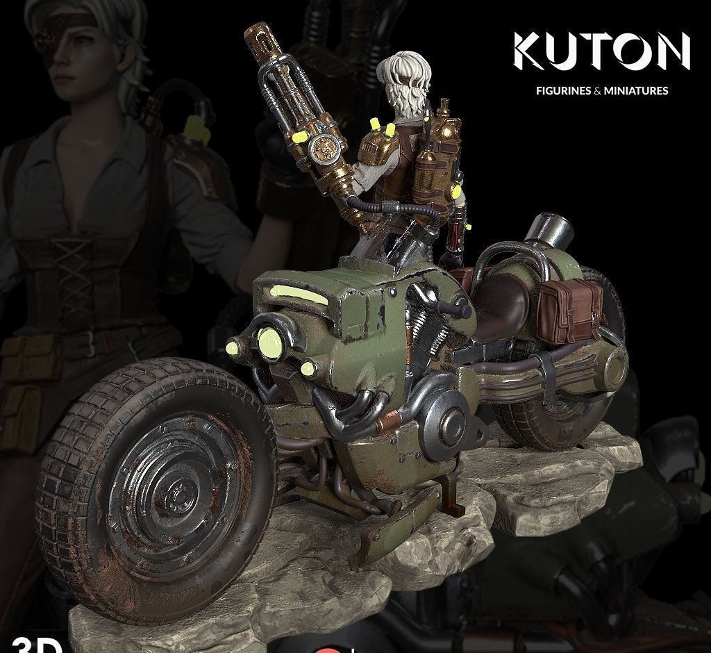 VIOLA kuton figure with motorcycle 3D model 3D printable | CGTrader