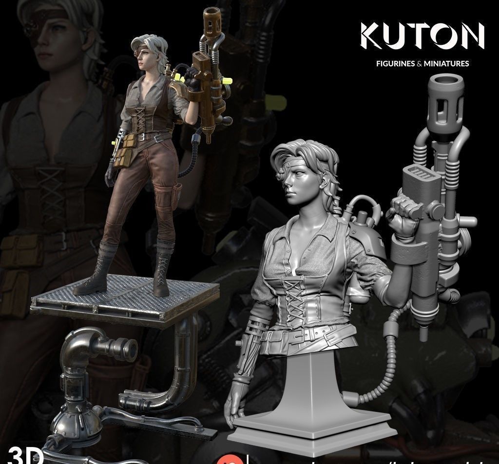 VIOLA kuton figure with motorcycle 3D model 3D printable | CGTrader