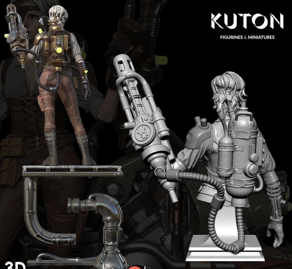 VIOLA kuton figure with motorcycle 3D model 3D printable | CGTrader