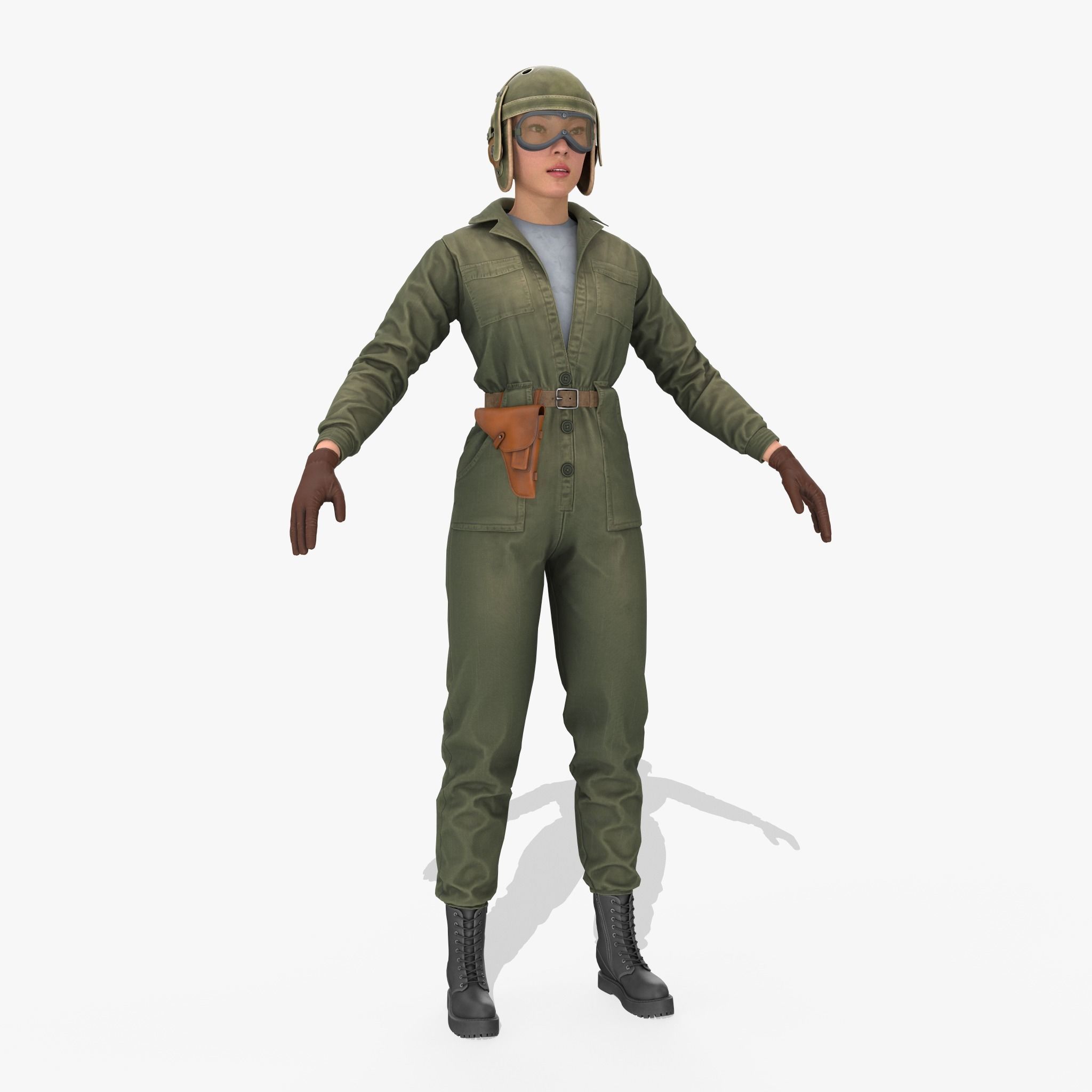 3D model Female Pilot VR / AR / low-poly | CGTrader