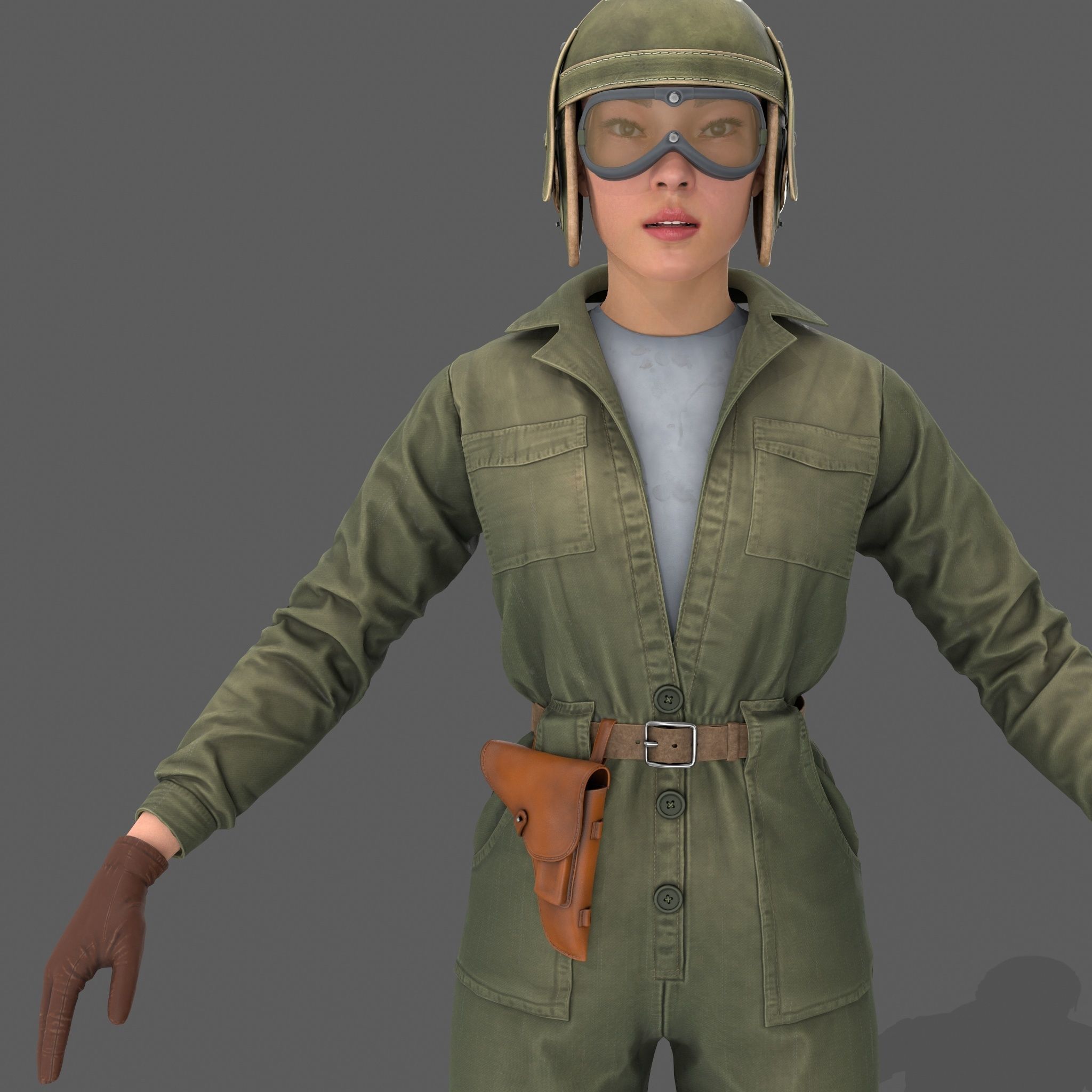 3D model Female Pilot VR / AR / low-poly | CGTrader