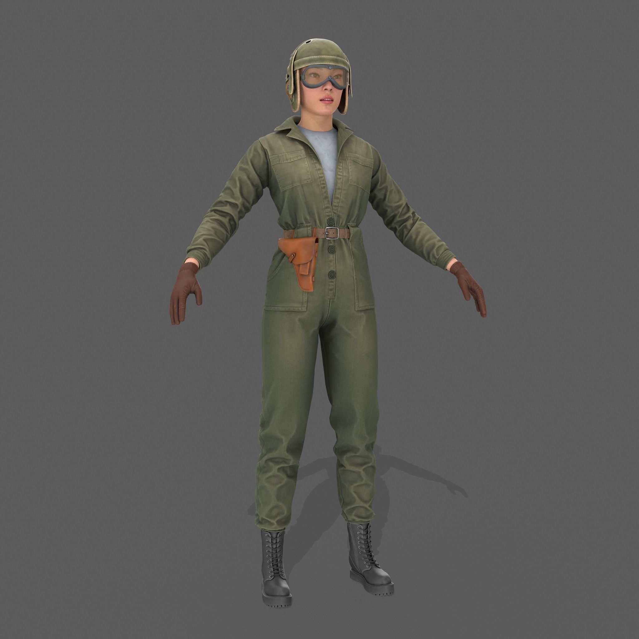 3D model Female Pilot VR / AR / low-poly | CGTrader