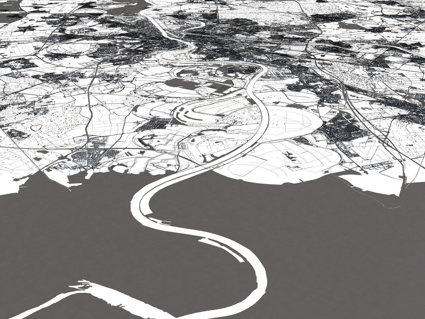 Mannheim Germany 50x50km 3D City Map 3D model | CGTrader