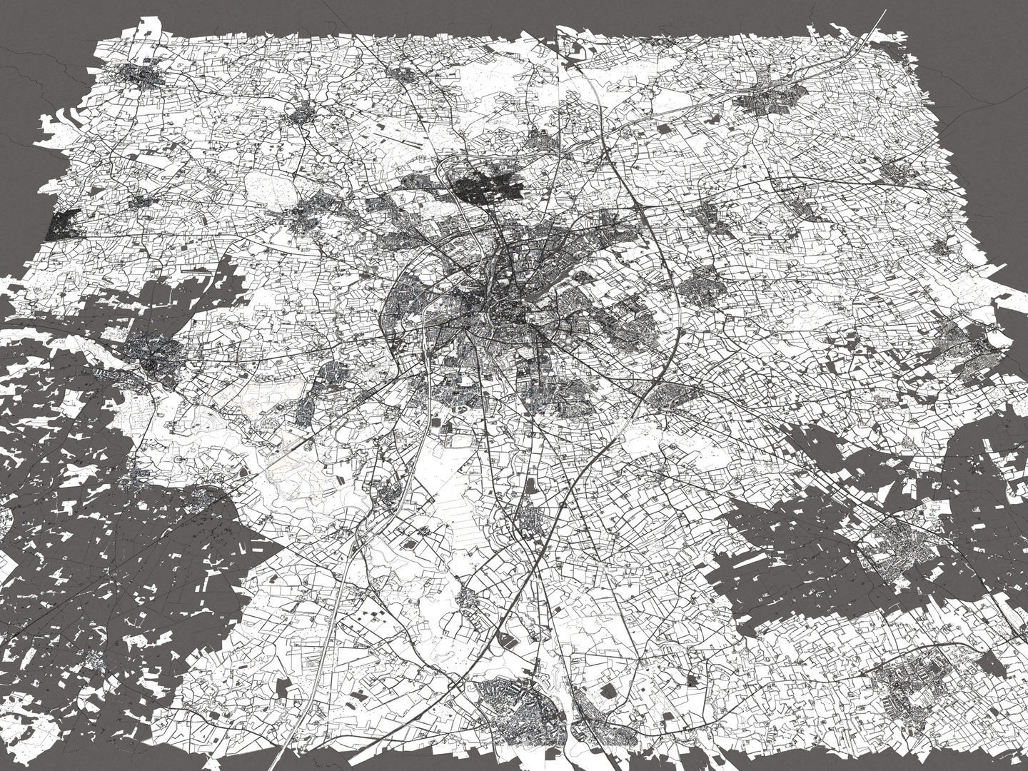 Muenster Germany 50x50km 3D City Map 3D model | CGTrader