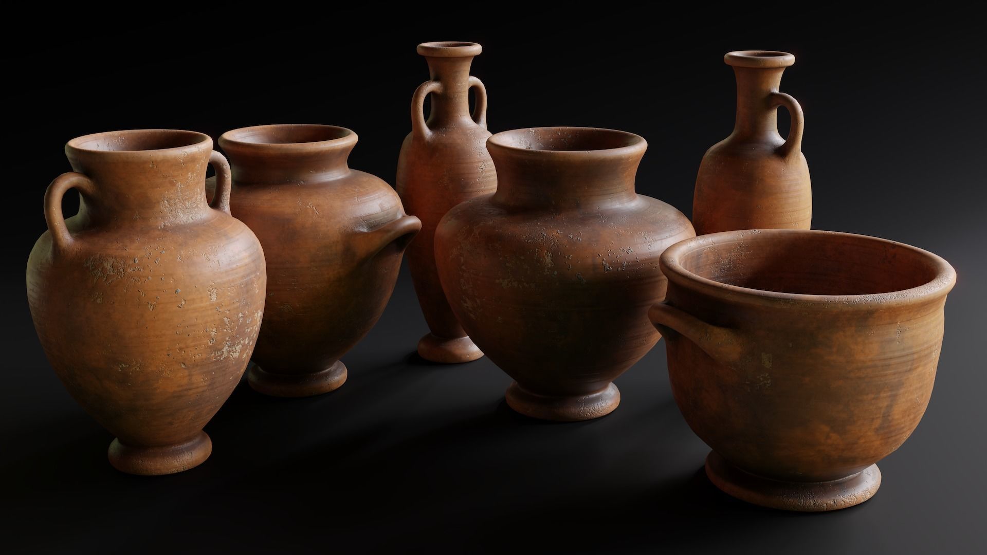 3D model Old Clay Pots and Vases VR / AR / low-poly | CGTrader