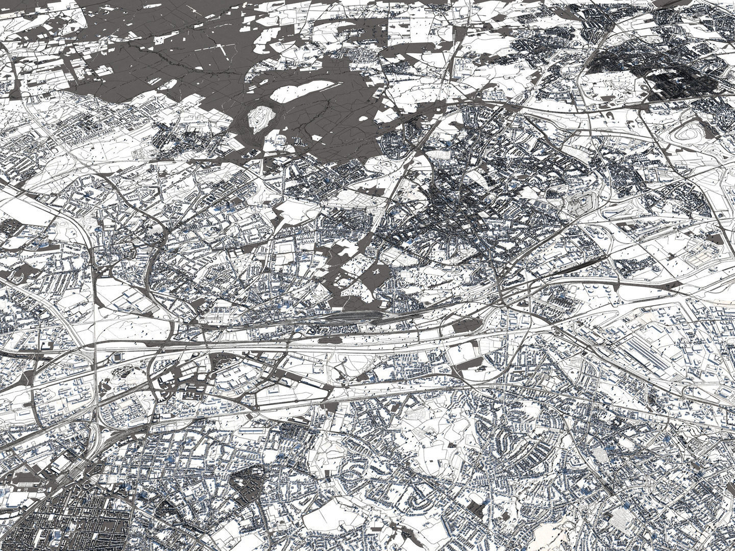 Essen Germany 50x50km 3D City Map 3D model | CGTrader