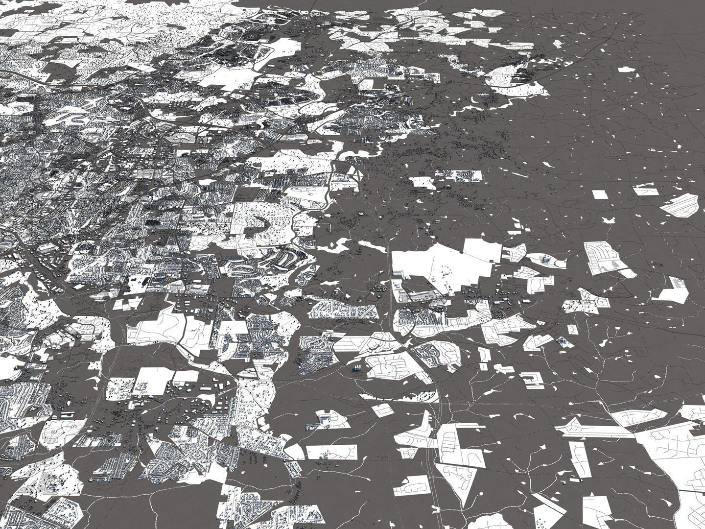 Raleigh 50x50km 3D City Map 3D model | CGTrader