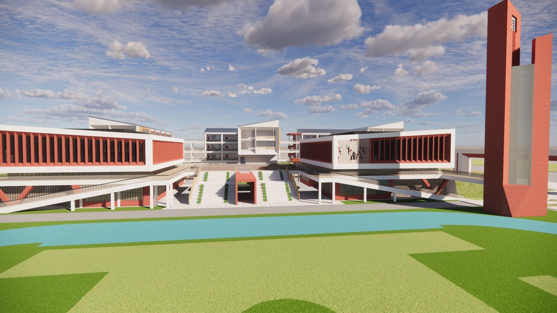 ACADEMY-primary school design 3D model | CGTrader