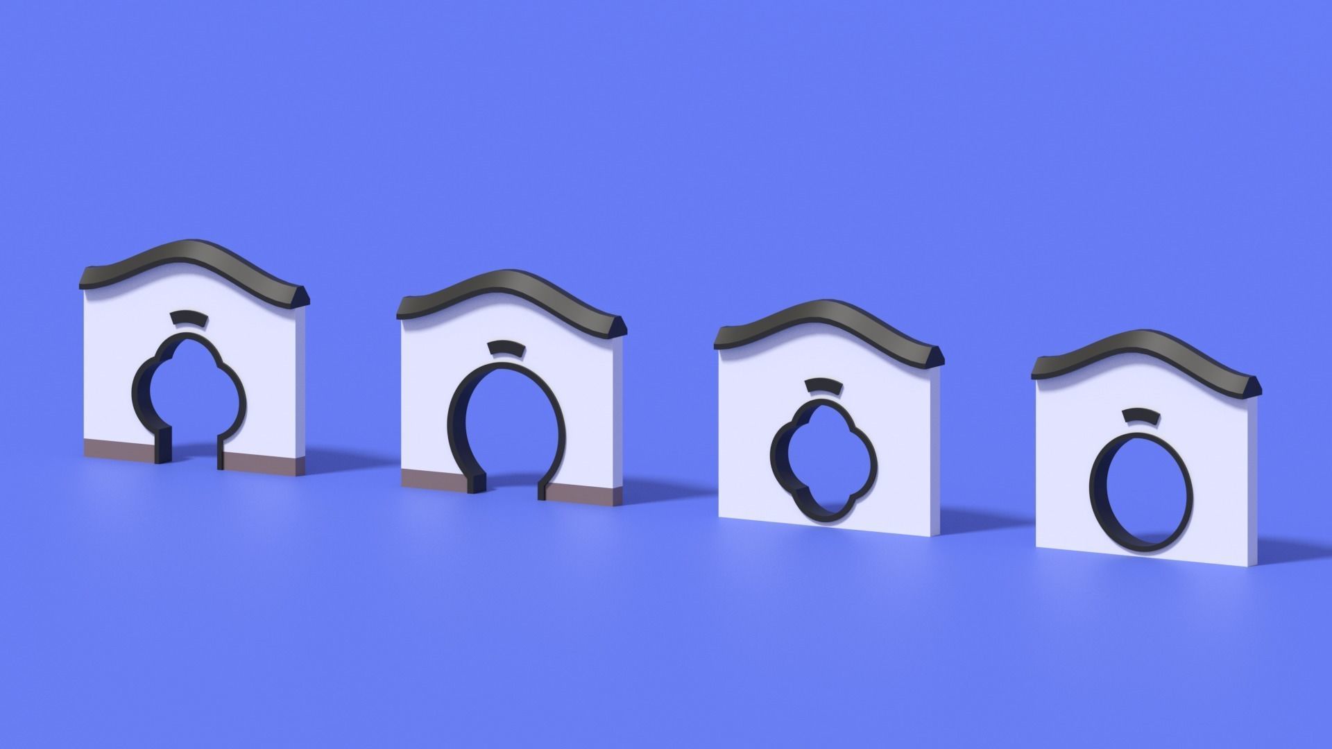 3D model Cartoon Chinese Garden Gate VR / AR / low-poly | CGTrader