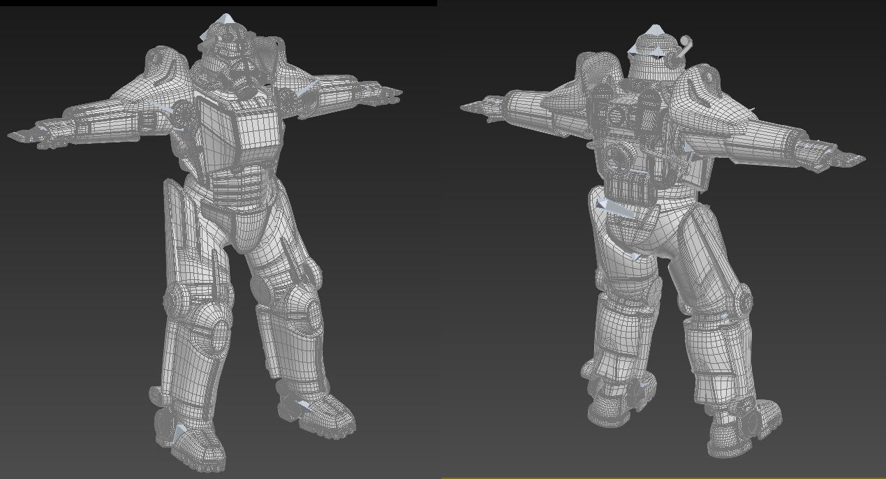 T45 Power Armor Highpoly Rigged 3D model 3D printable | CGTrader
