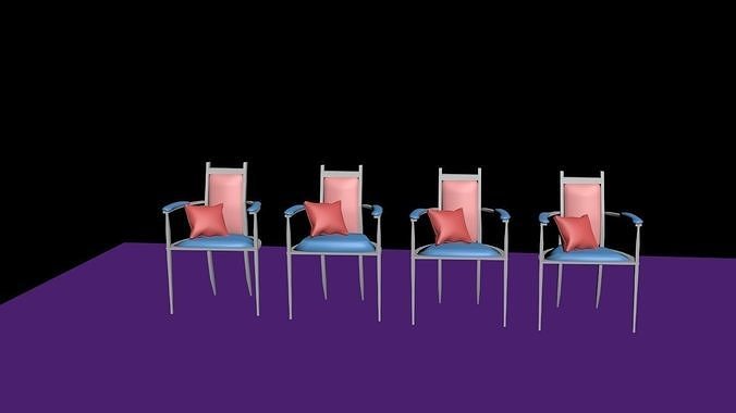3D model chair and pillow VR / AR / low-poly | CGTrader