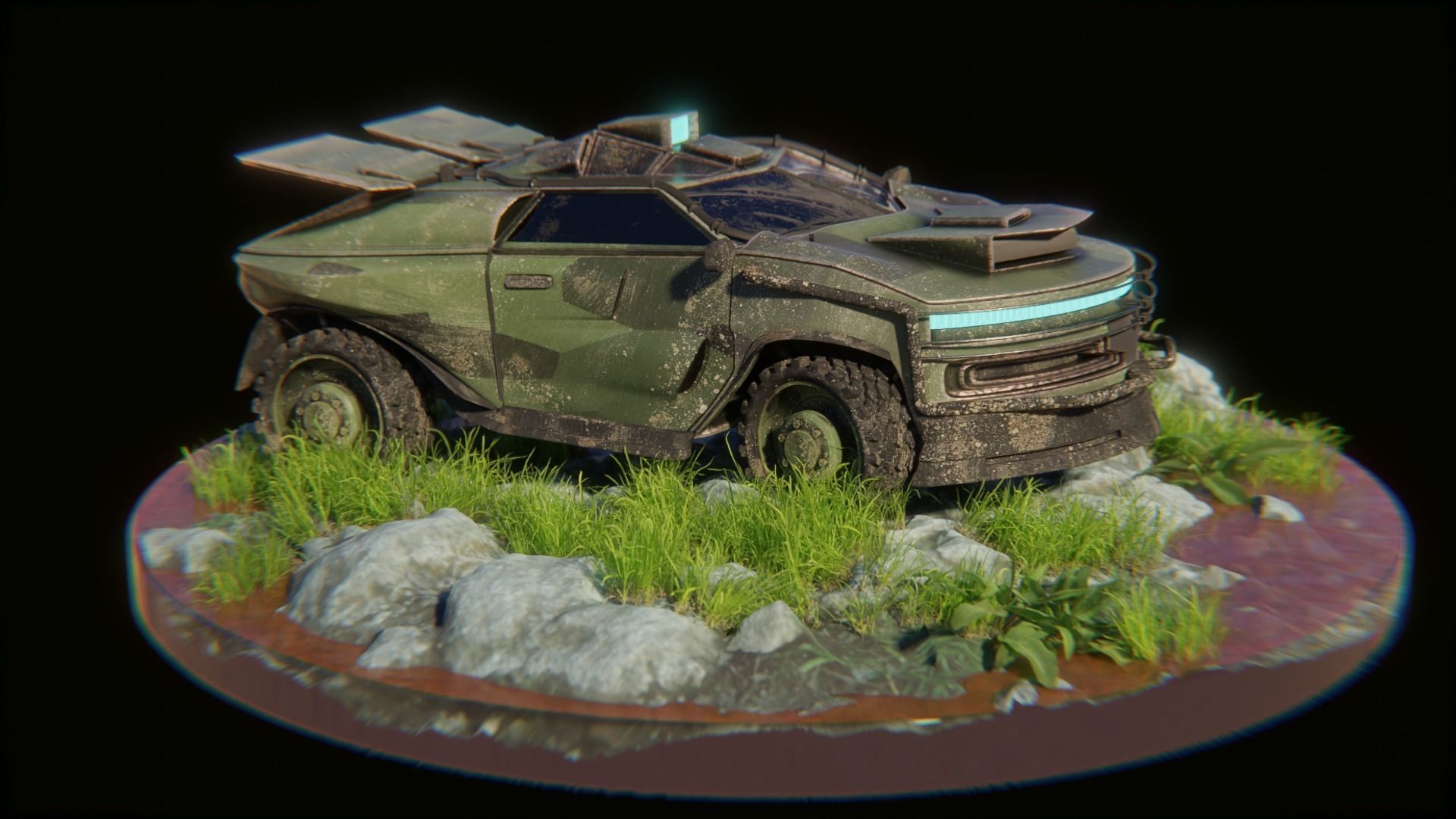 Sci fi CAR Military - Off road - Original Concept Humvee Rigged 3D ...