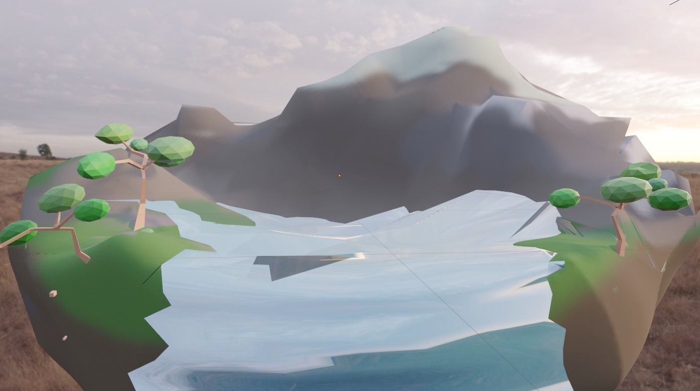 3D model Low polly floating island VR / AR / low-poly | CGTrader