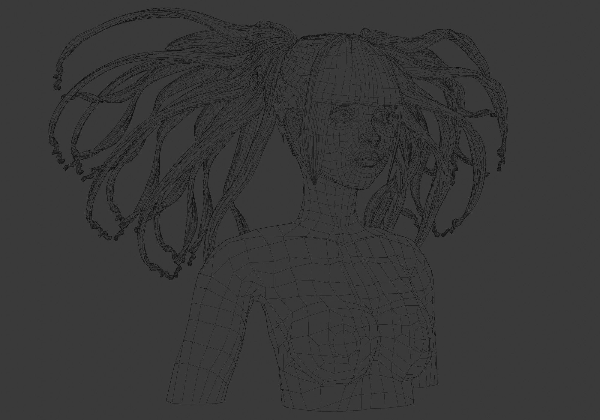 Windy Crazy Hairstyle V47093 3D model | CGTrader