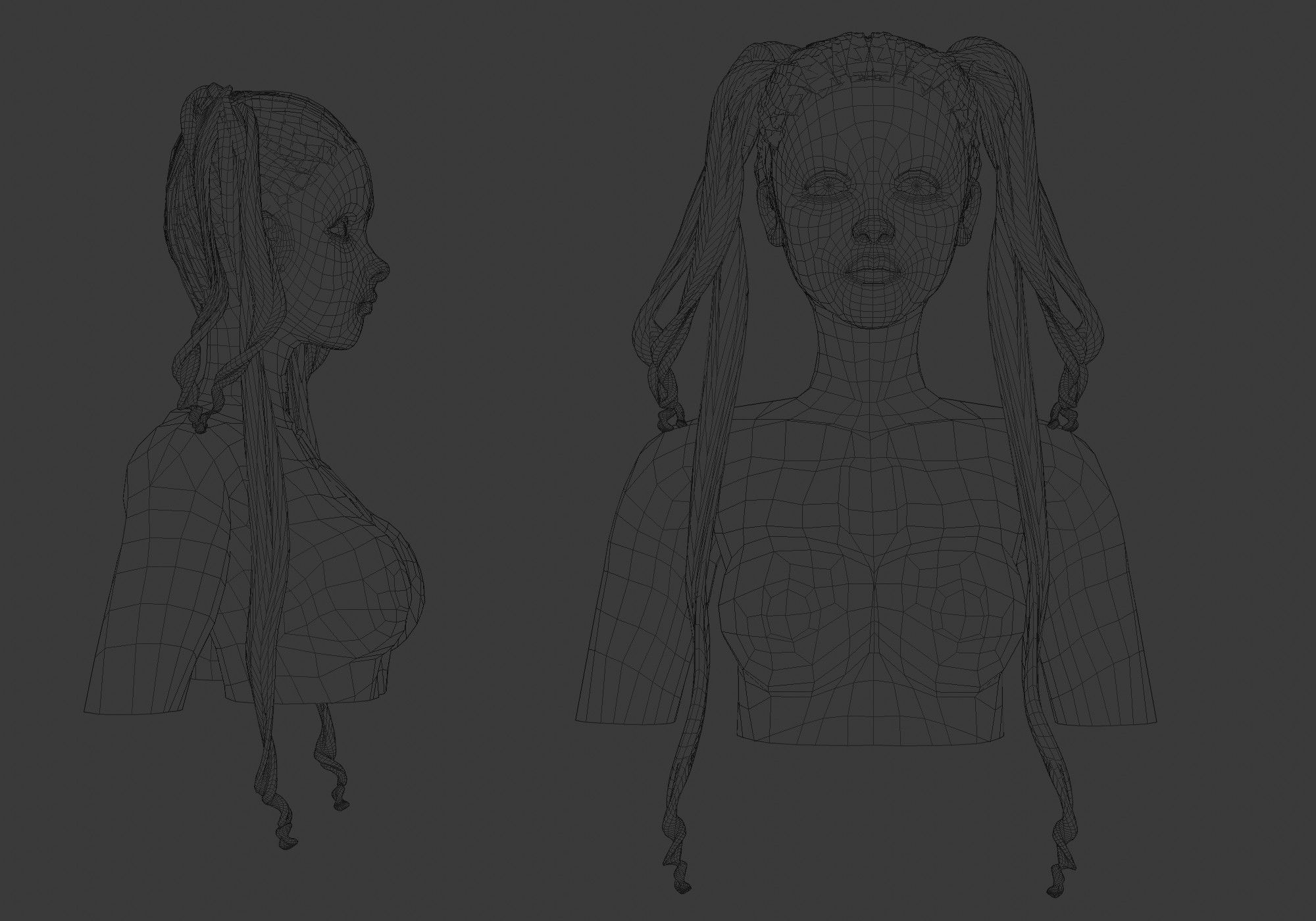 Stylized Ponytails Hairstyle V15201 3D model | CGTrader