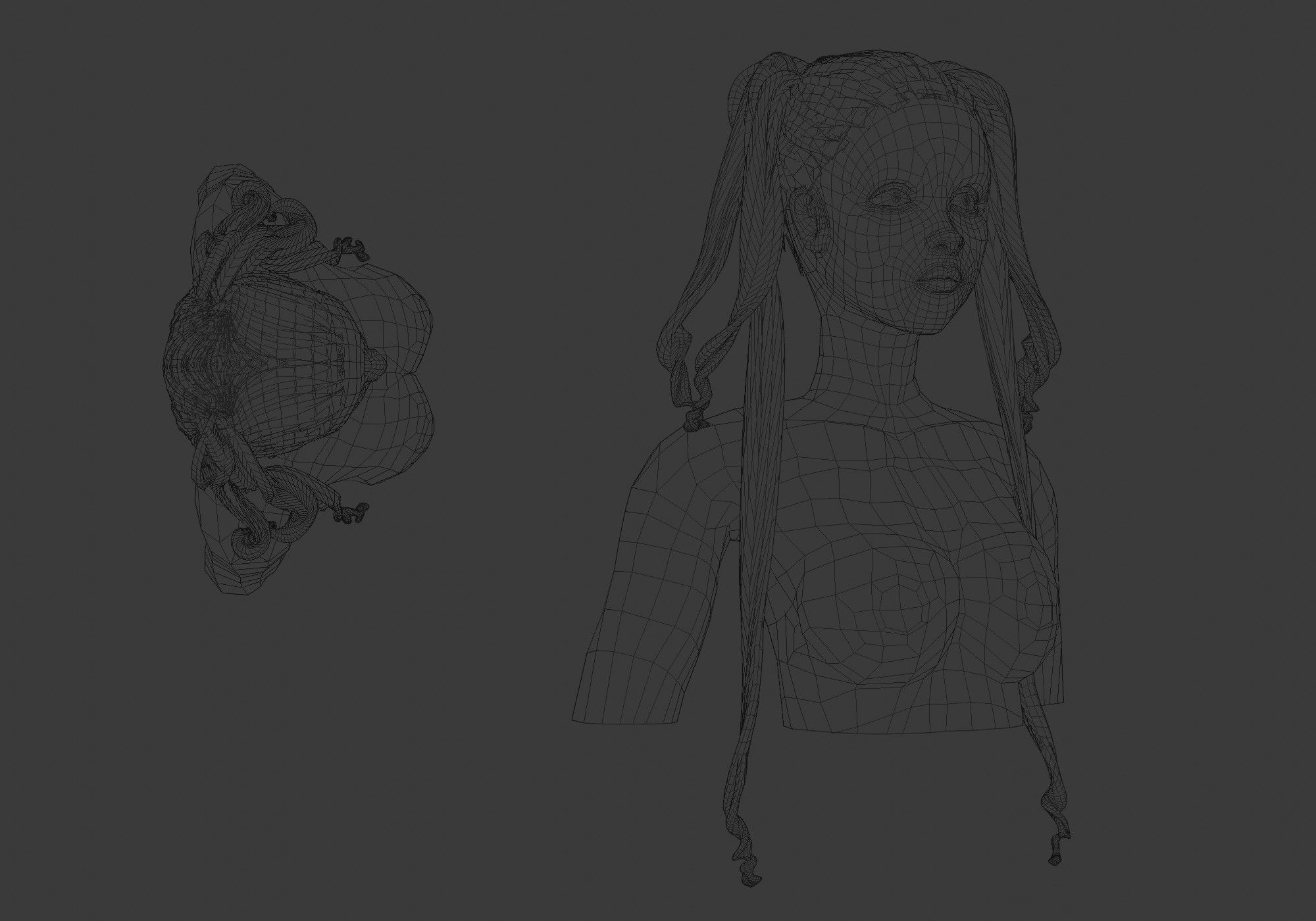 Stylized Ponytails Hairstyle V15201 3D model | CGTrader