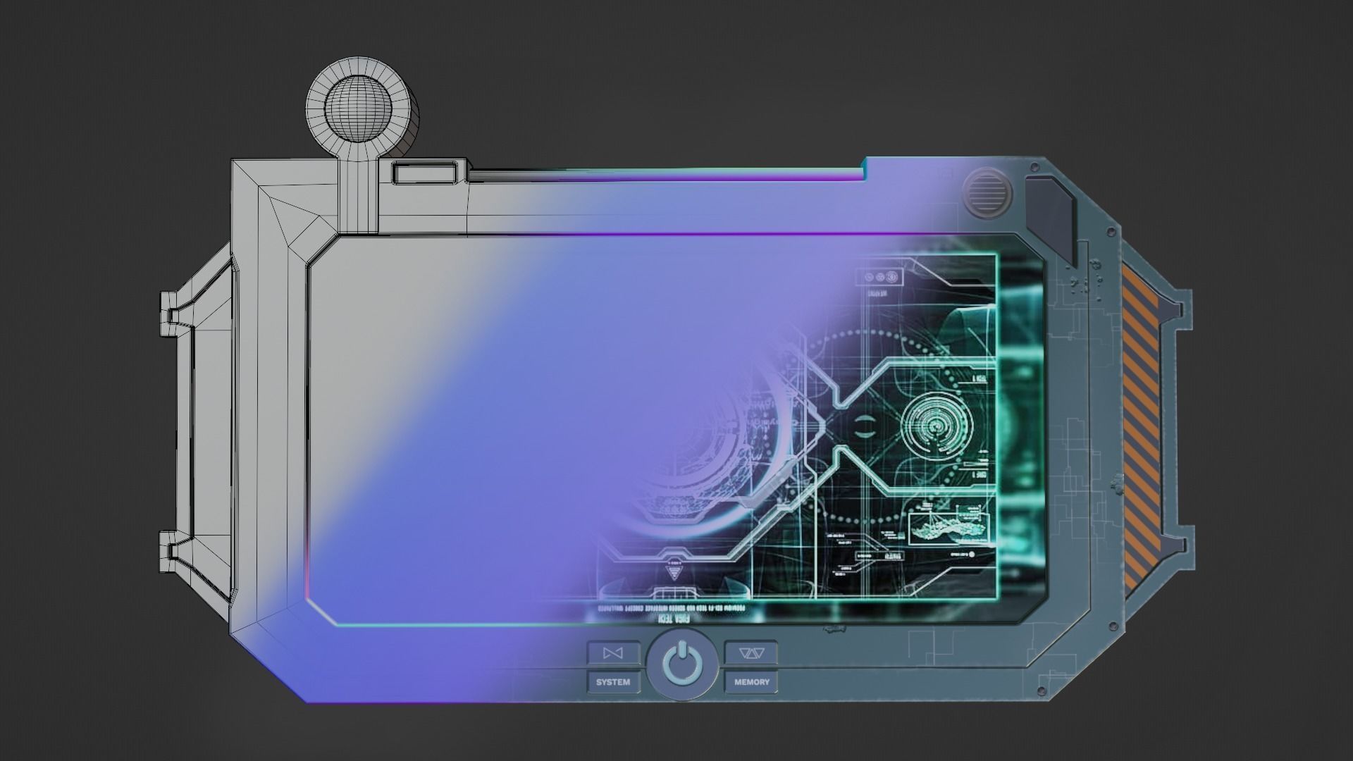 3D model TP-14S78 futuristic tablet computer VR / AR / low-poly | CGTrader