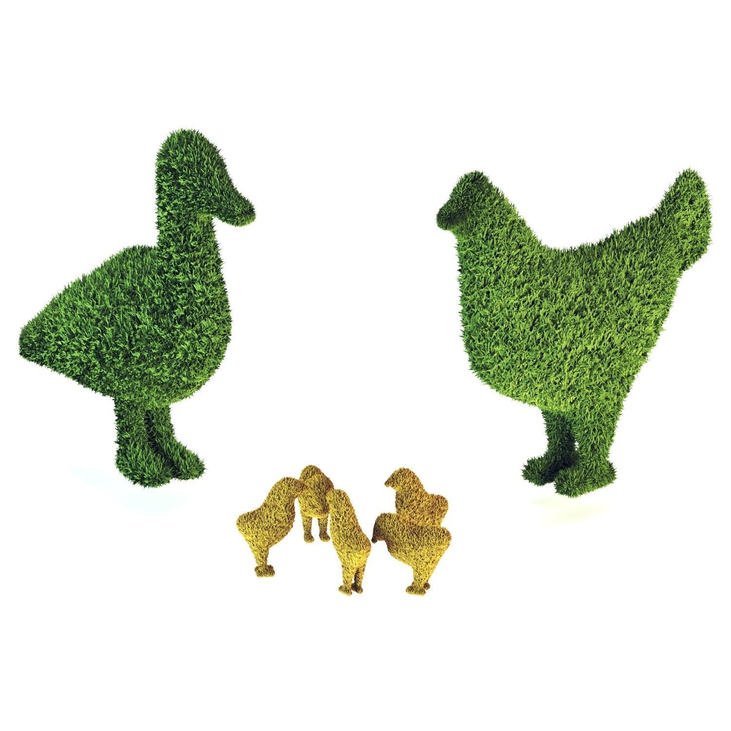 10 plus 1 Topiary Animals 3D model | CGTrader
